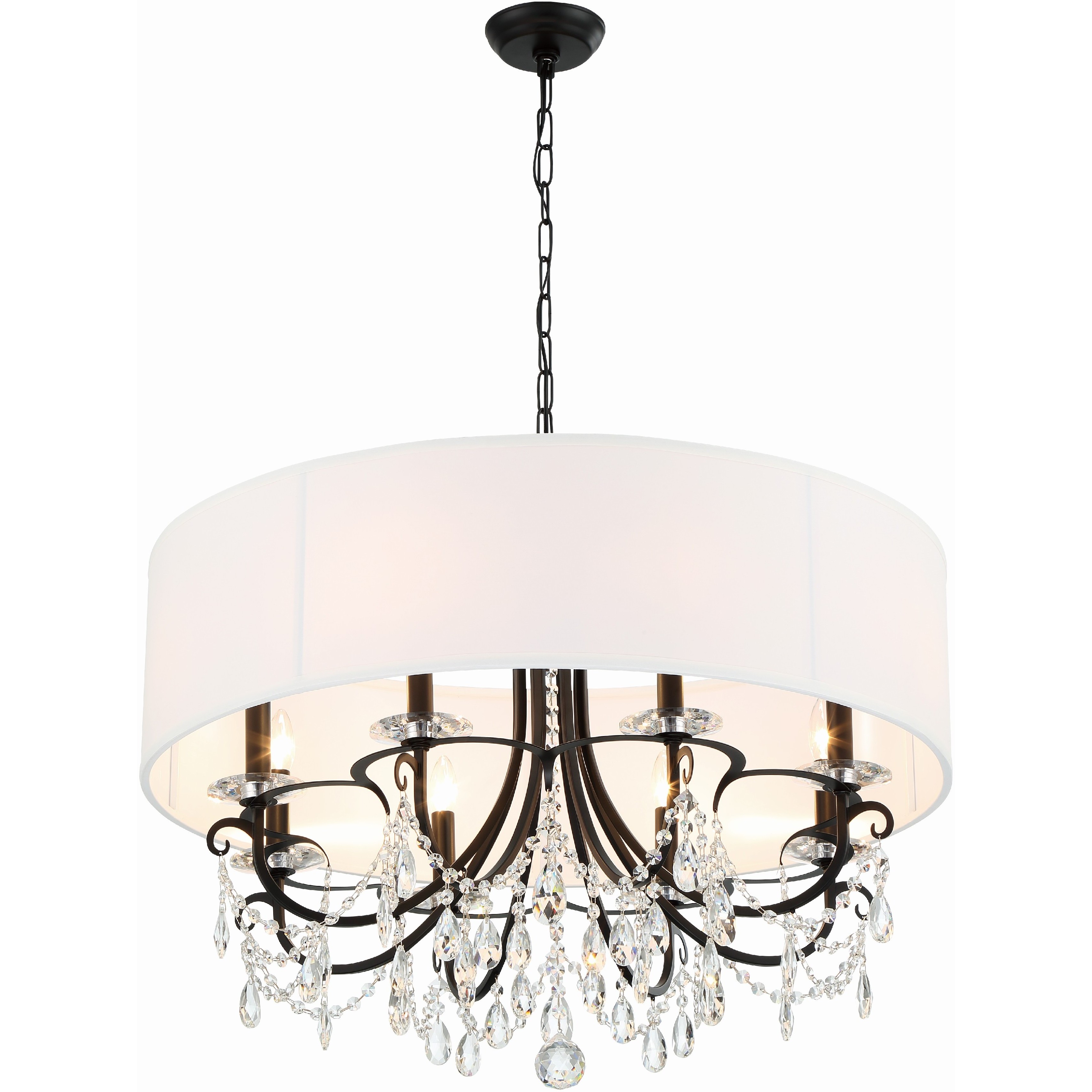 Crystorama 6628-MK-CL-MWP Othello 8 Light 32 inch Matte Black ...