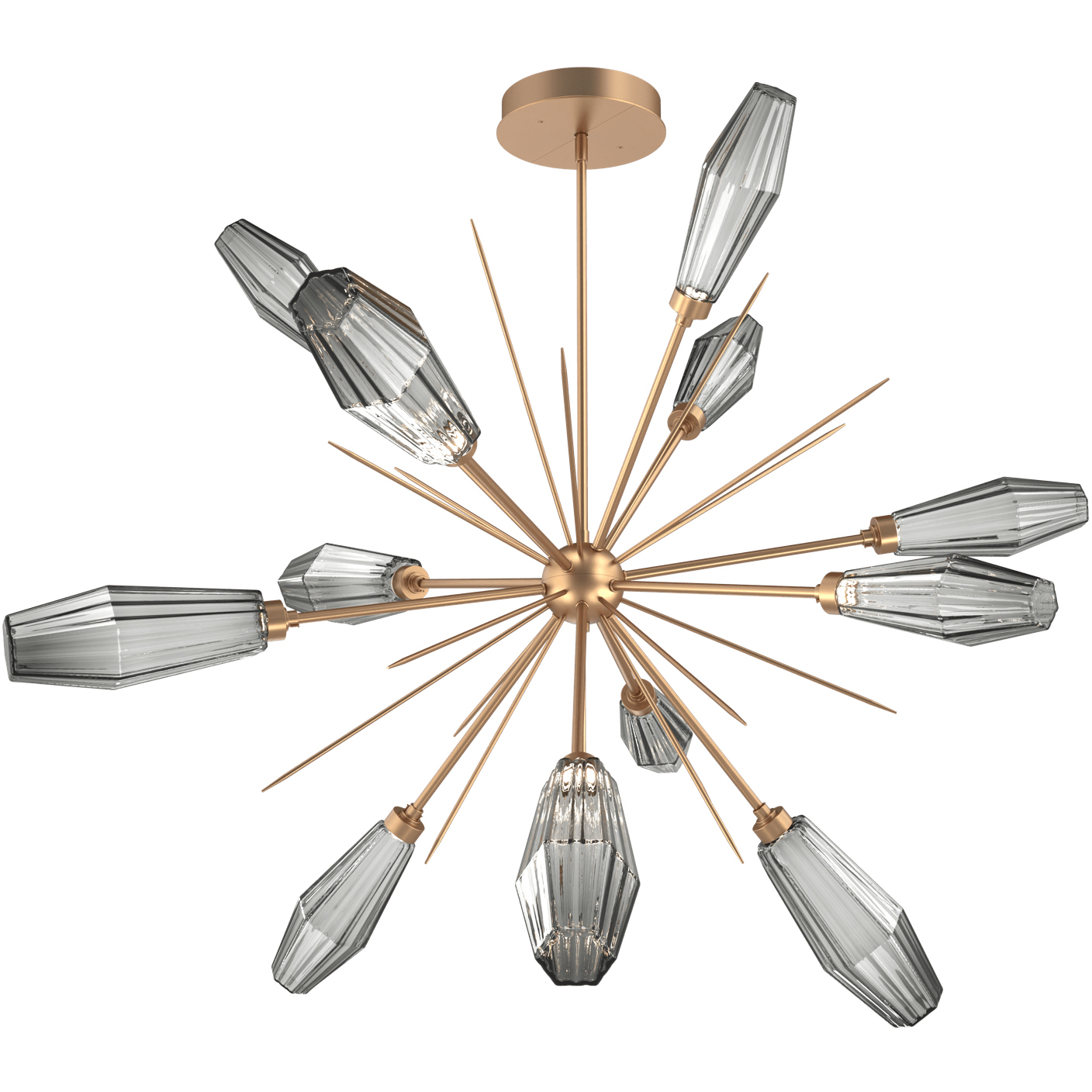 Aalto LED Novel Brass Chandelier Ceiling Light, Starburst