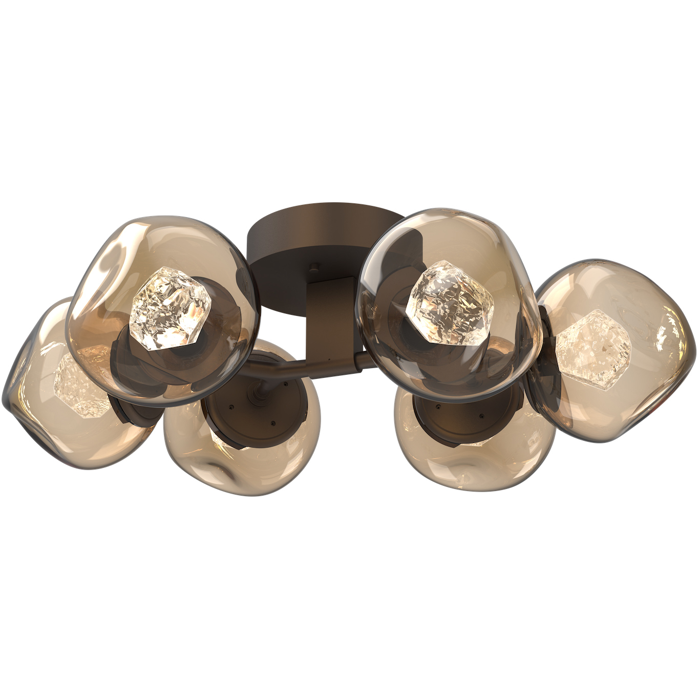 Hammerton Studio CLB0095-01-FB-ZB-L3 Luna LED Flat Bronze Flush Mount Ceiling Light in 3000K LED ...