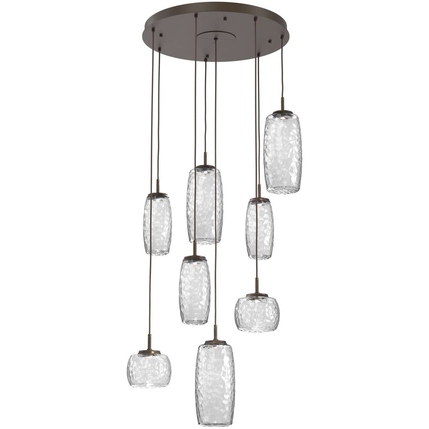 Vessel LED Flat Bronze Multi-Pendant Ceiling Light in 3000K LED, Clear