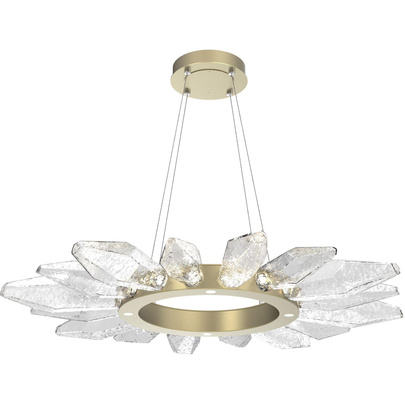 Rock Crystal LED 41.9 inch Gilded Brass Chandelier Ceiling Light in ...