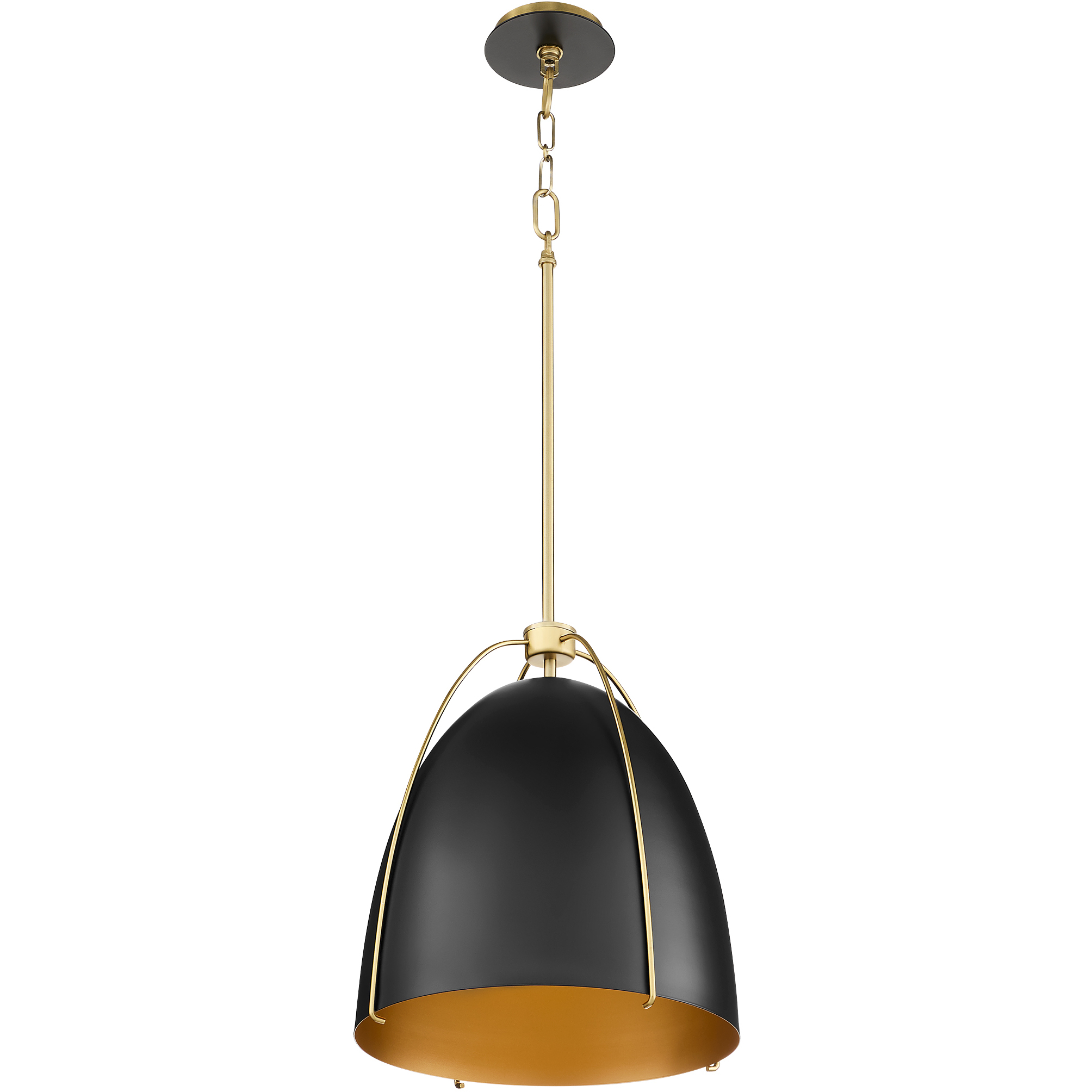 Quorum 860-1-5980 Jamie 1 Light 14.5 inch Matte Black and Aged Brass ...