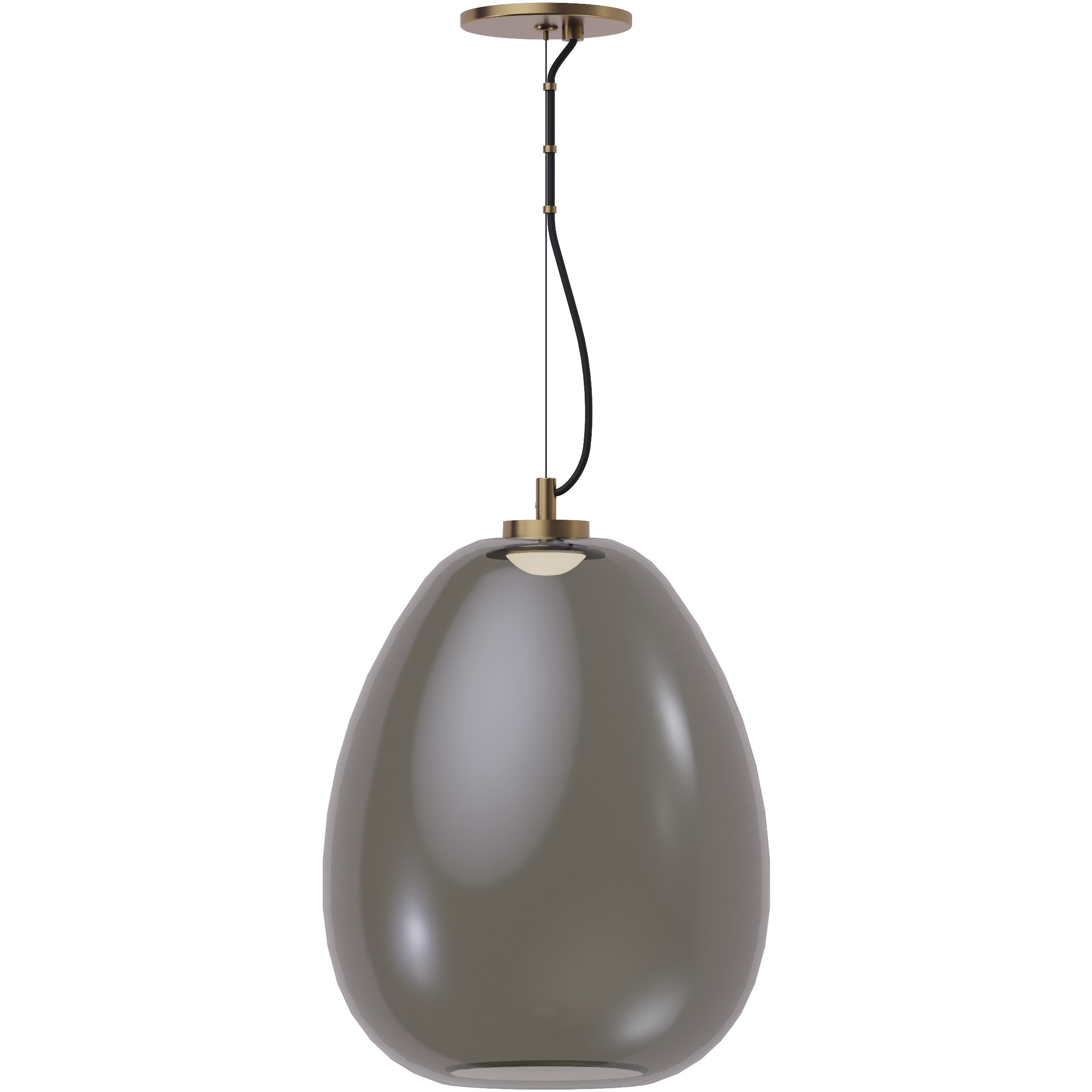 Sean Lavin Kapoor LED Transparent Smoke/Natural Brass Pendant Ceiling ...