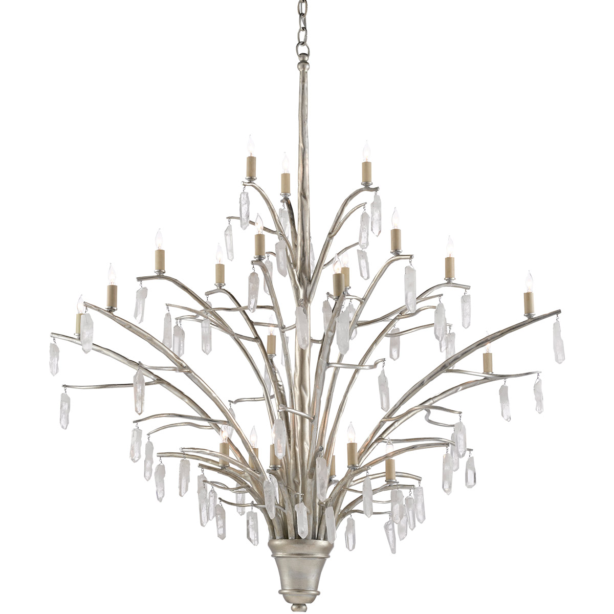 Currey & Company 9000-0508 Raux 21 Light 50 inch Contemporary Silver ...