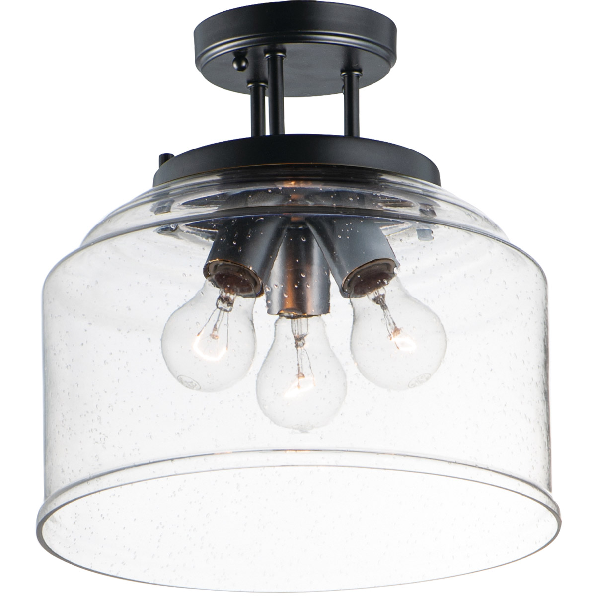 Maxim 12271CDBK Acadia 3 Light 13 inch Black Semi-Flush Mount Ceiling Light