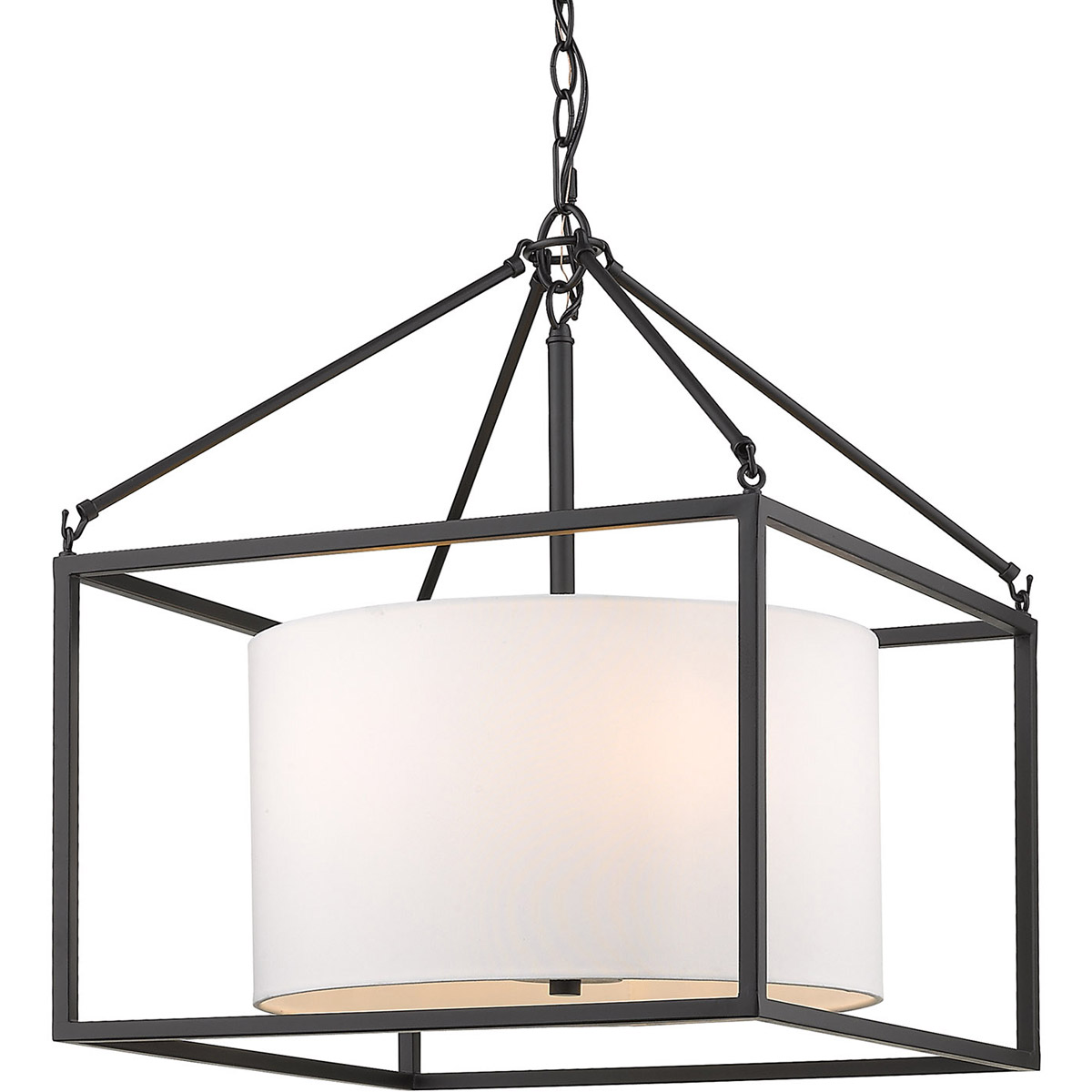 Golden Lighting 2243-5 BLK-MWS Manhattan 5 Light 18 inch Matte Black ...
