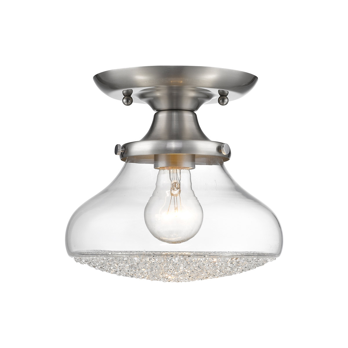 Golden Lighting 3417-SF PW-CC Asha 1 Light 8 inch Pewter Semi-flush ...