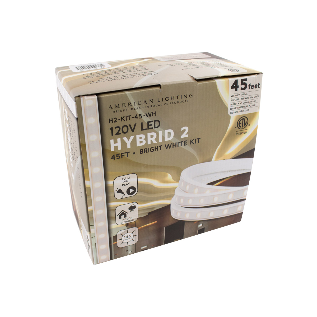 American Lighting H2-KIT-45-WH Tape Rope Hybrid Collection White 5000K ...