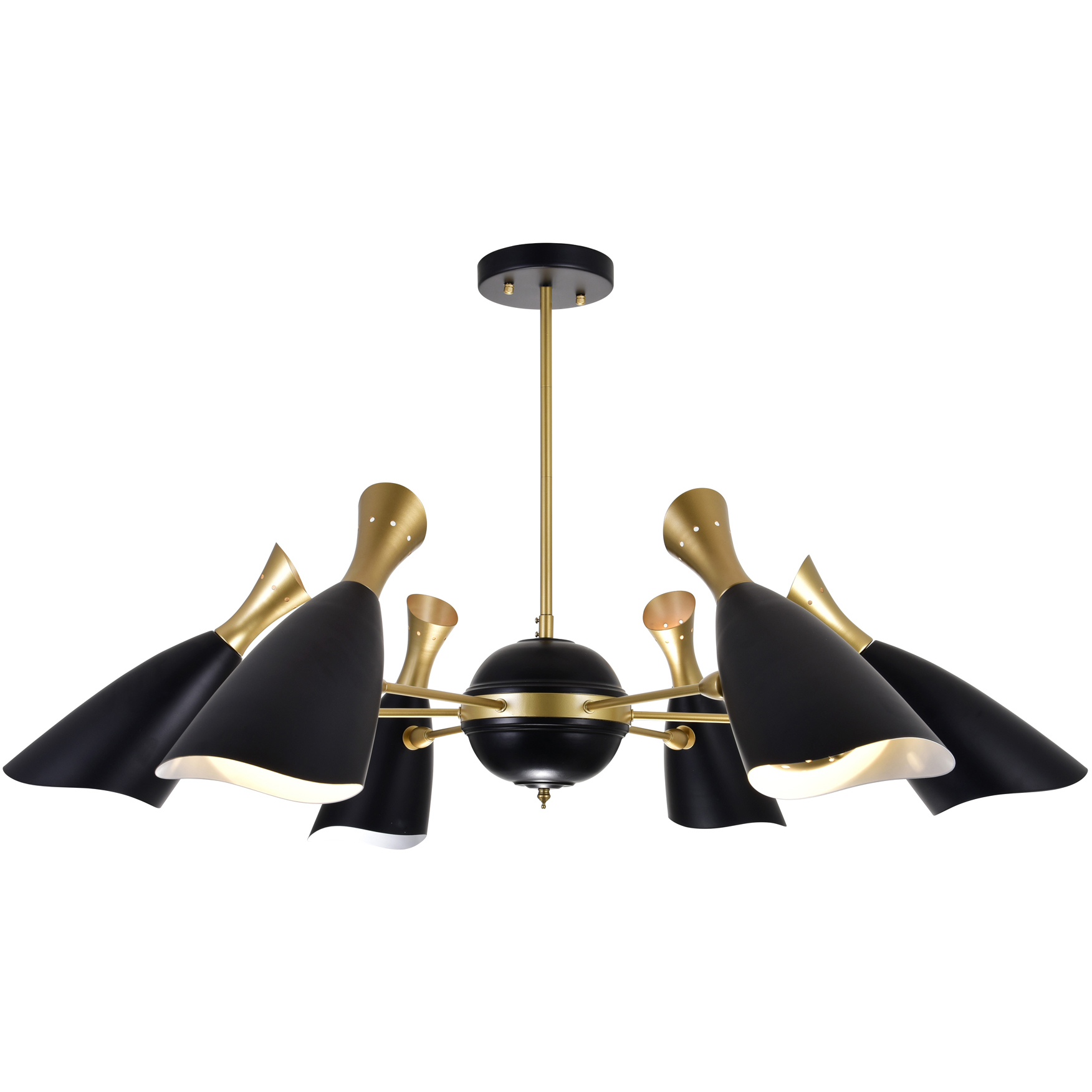 CWI Lighting 1016P43-6-129 Rolin 12 Light 43 inch Matte Black and Satin ...