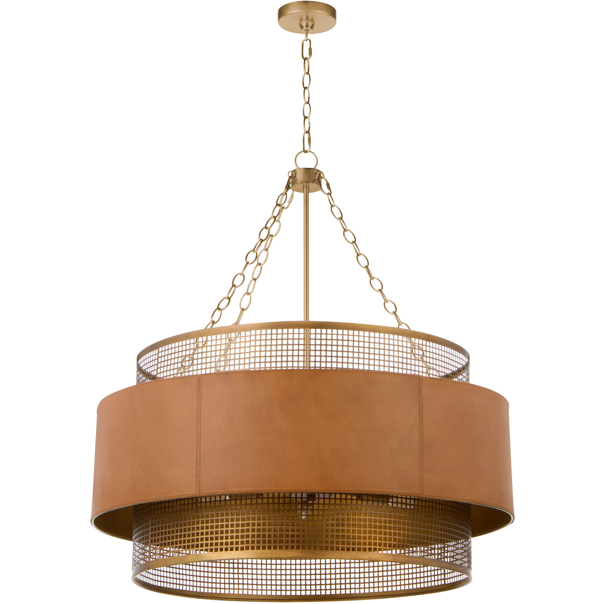 Cyan Design 11932 Newcomb 6 Light 31.75 inch Aged Brass and Brown ...