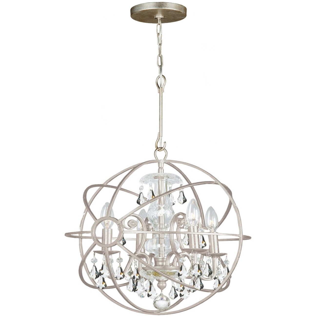 Crystorama 9025-OS-CL-MWP Solaris 4 Light 17 inch Olde Silver Mini ...