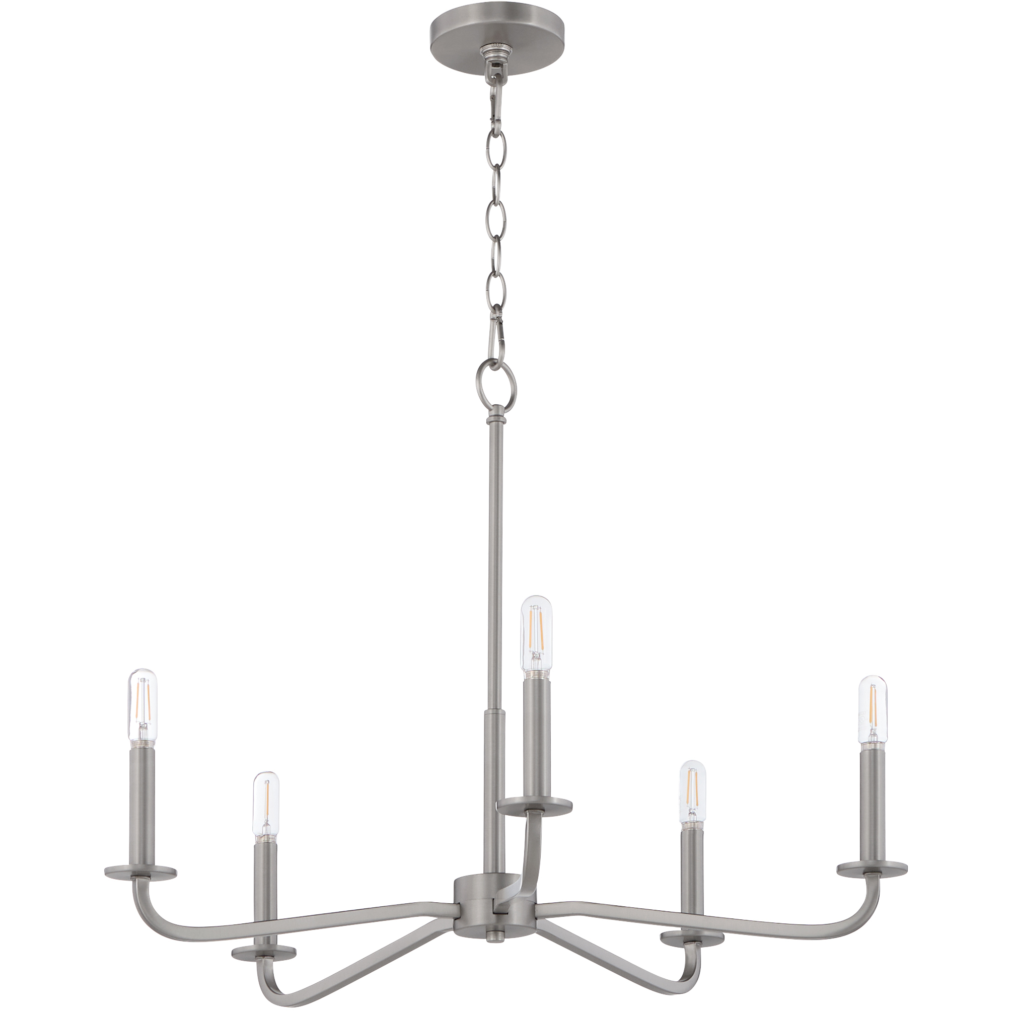 Rutherford 5 Light 24.5 inch Satin Nickel Chandelier Ceiling Light
