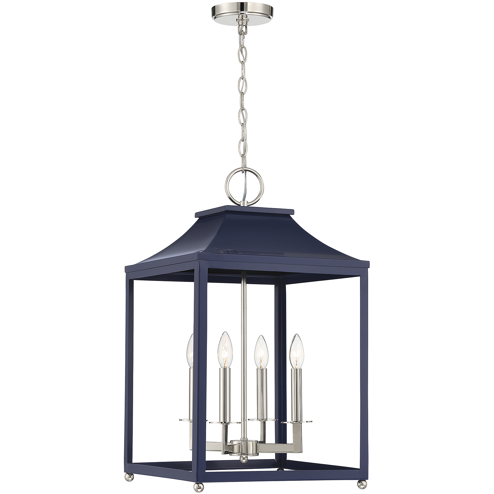 Meridian M30009NBLPN Contemporary 4 Light 15.25 inch Navy Blue with ...