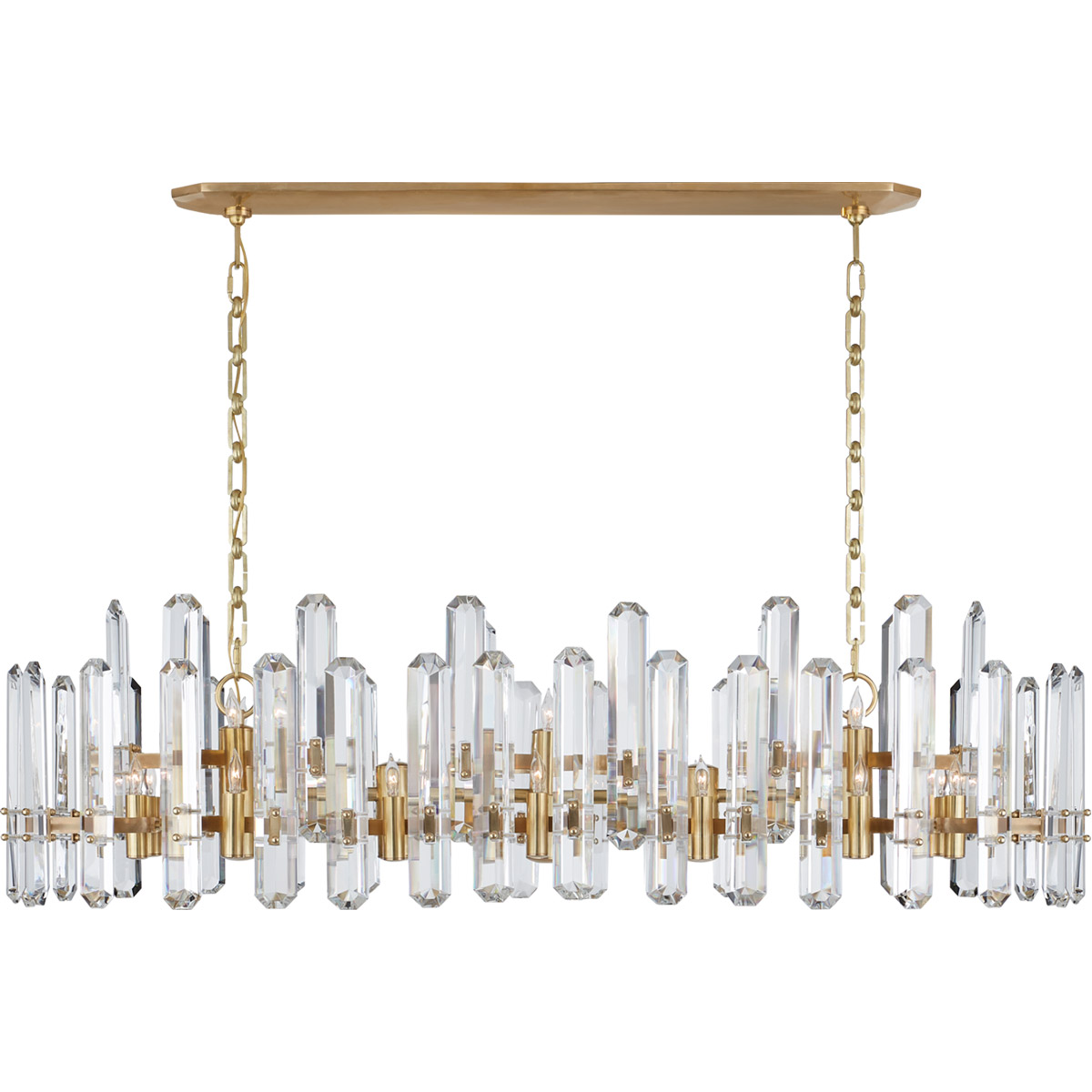 AERIN Bonnington 24 Light 55 inch Hand-Rubbed Antique Brass Linear ...