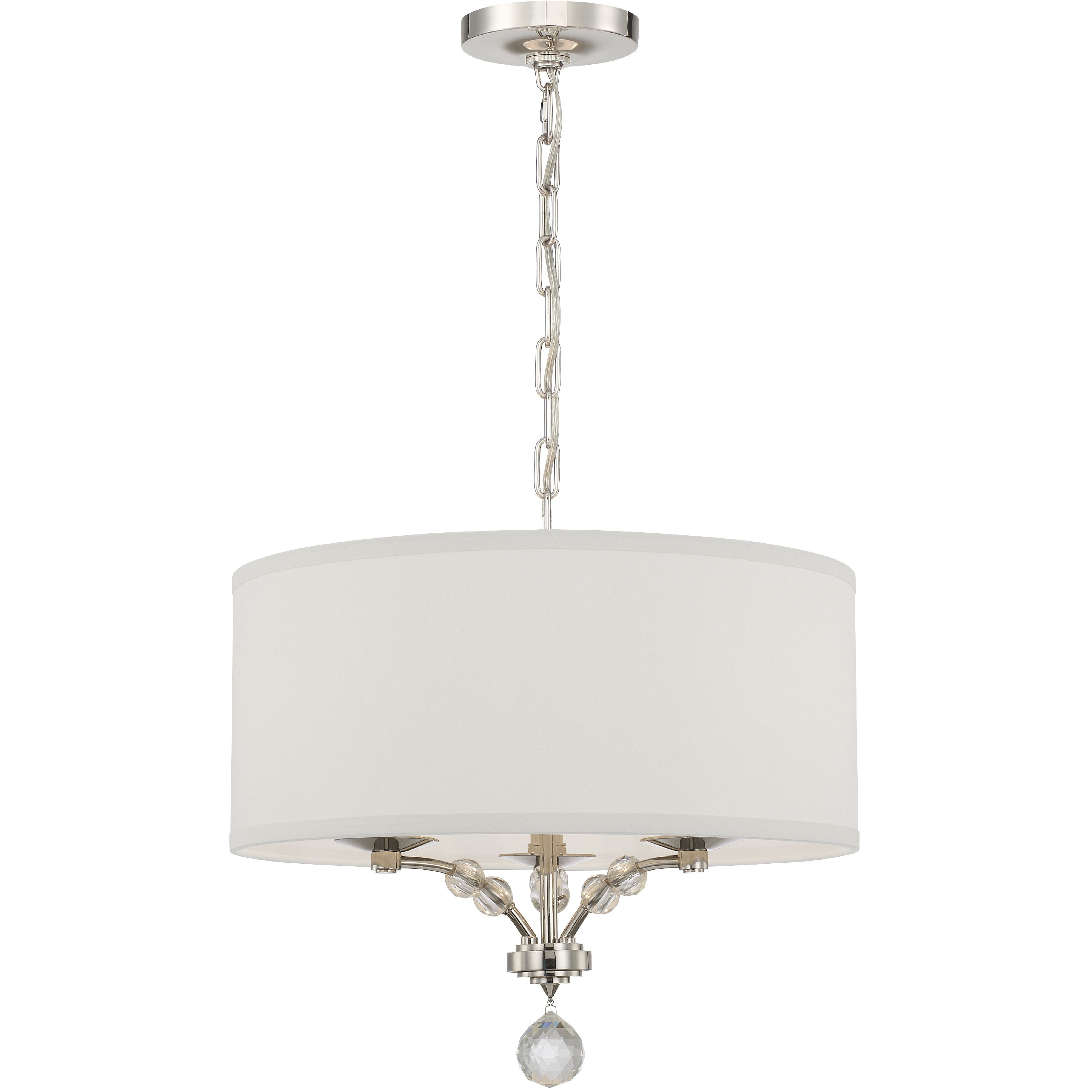 Crystorama 8005-PN Mirage 3 Light 18 inch Polished Nickel Chandelier ...