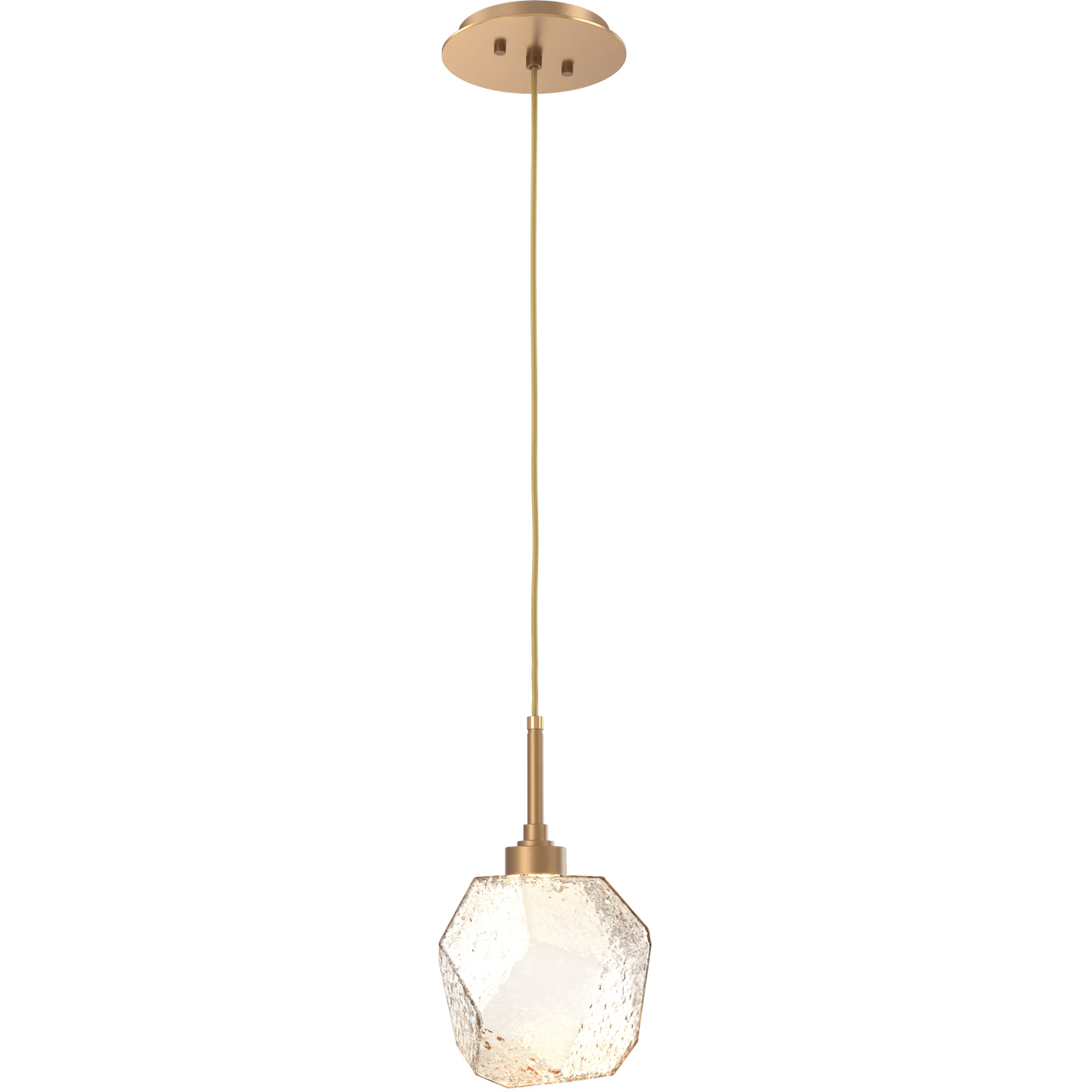 Gem LED 8.4 inch Novel Brass Pendant Ceiling Light in 3000K LED, Amber