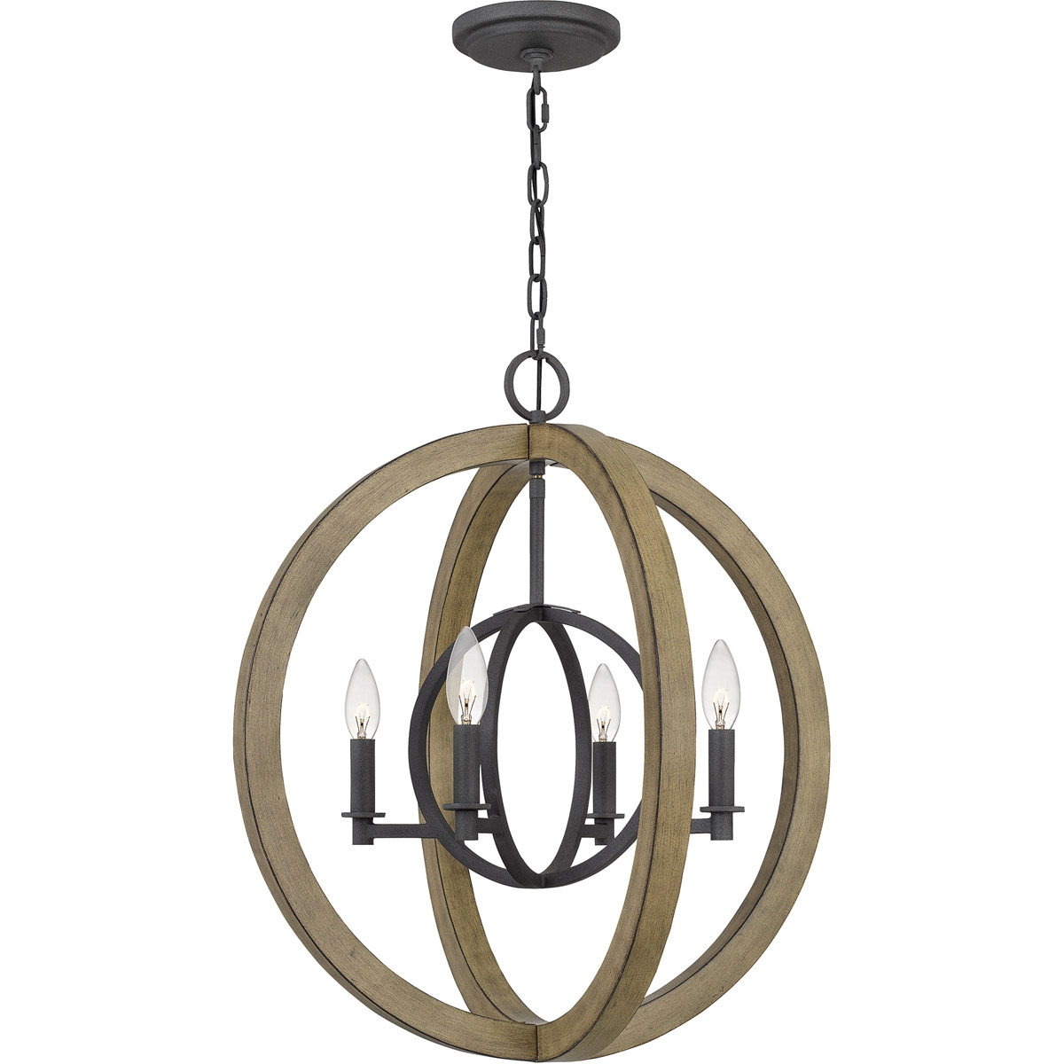 Quoizel QOP5178MB Breitling 4 Light 22 inch Mottled Black Pendant ...