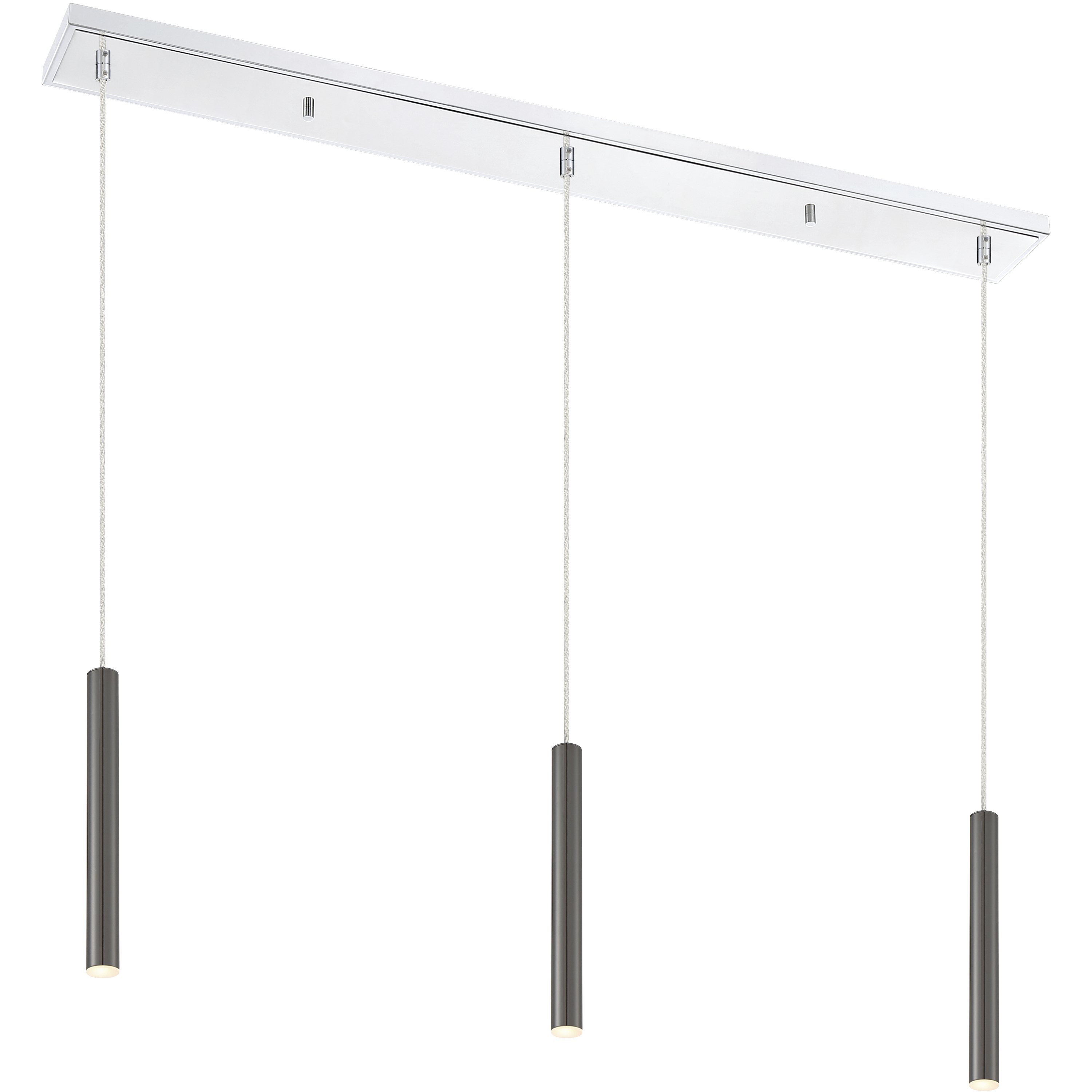 Z-Lite 917MP12-PBL-LED-3LCH Forest LED 46 inch Chrome Linear Chandelier ...