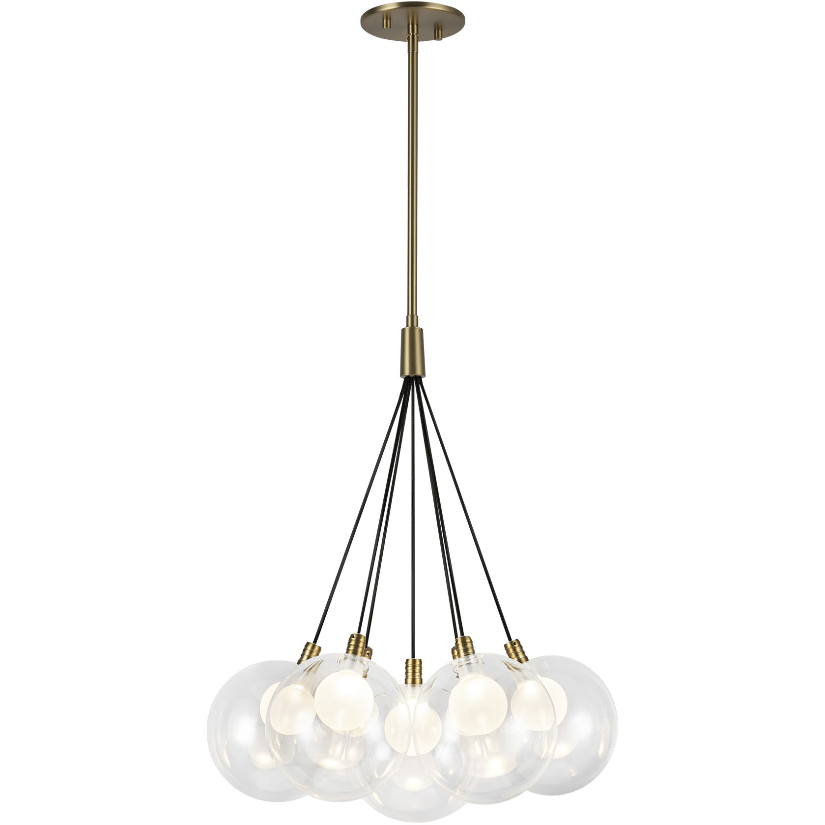 Bolla LED 16.5 inch Brushed Gold Chandelier Ceiling Light in Clear ...