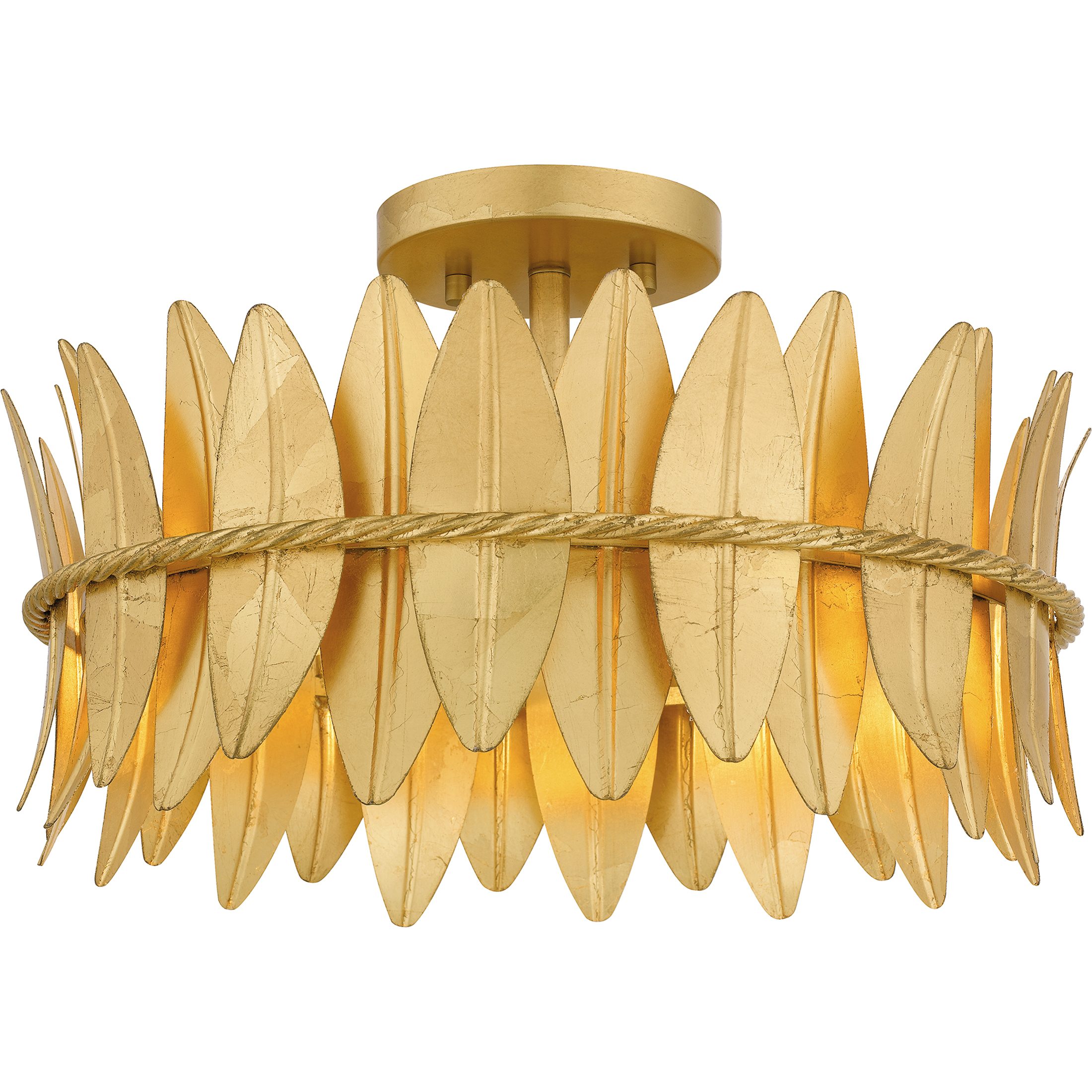 Quoizel LIZ1716GFL Liza 3 Light 16 inch Gold Leaf Semi-Flush Mount ...