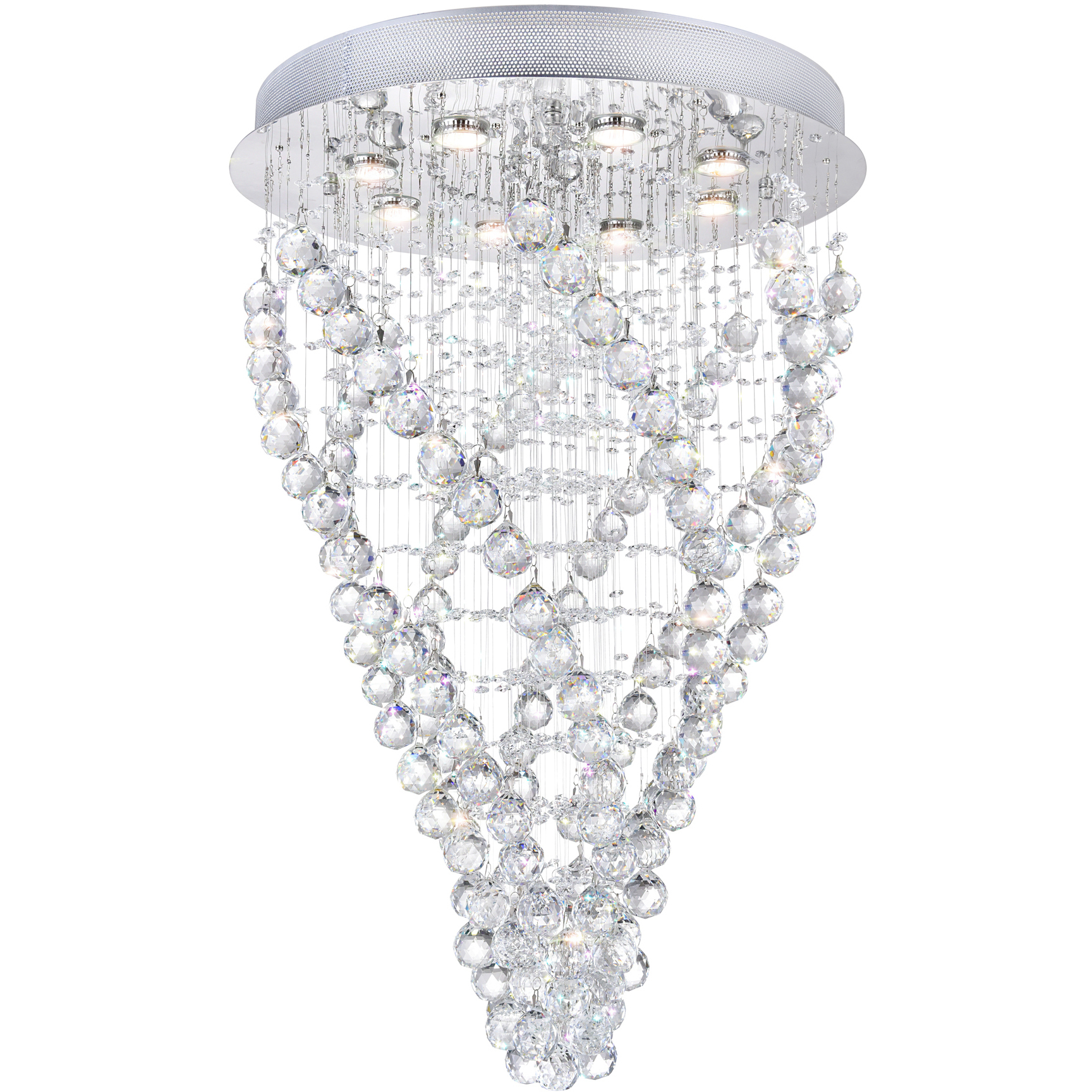 Twister 8 Light 24 inch Chrome Flush Mount Ceiling Light