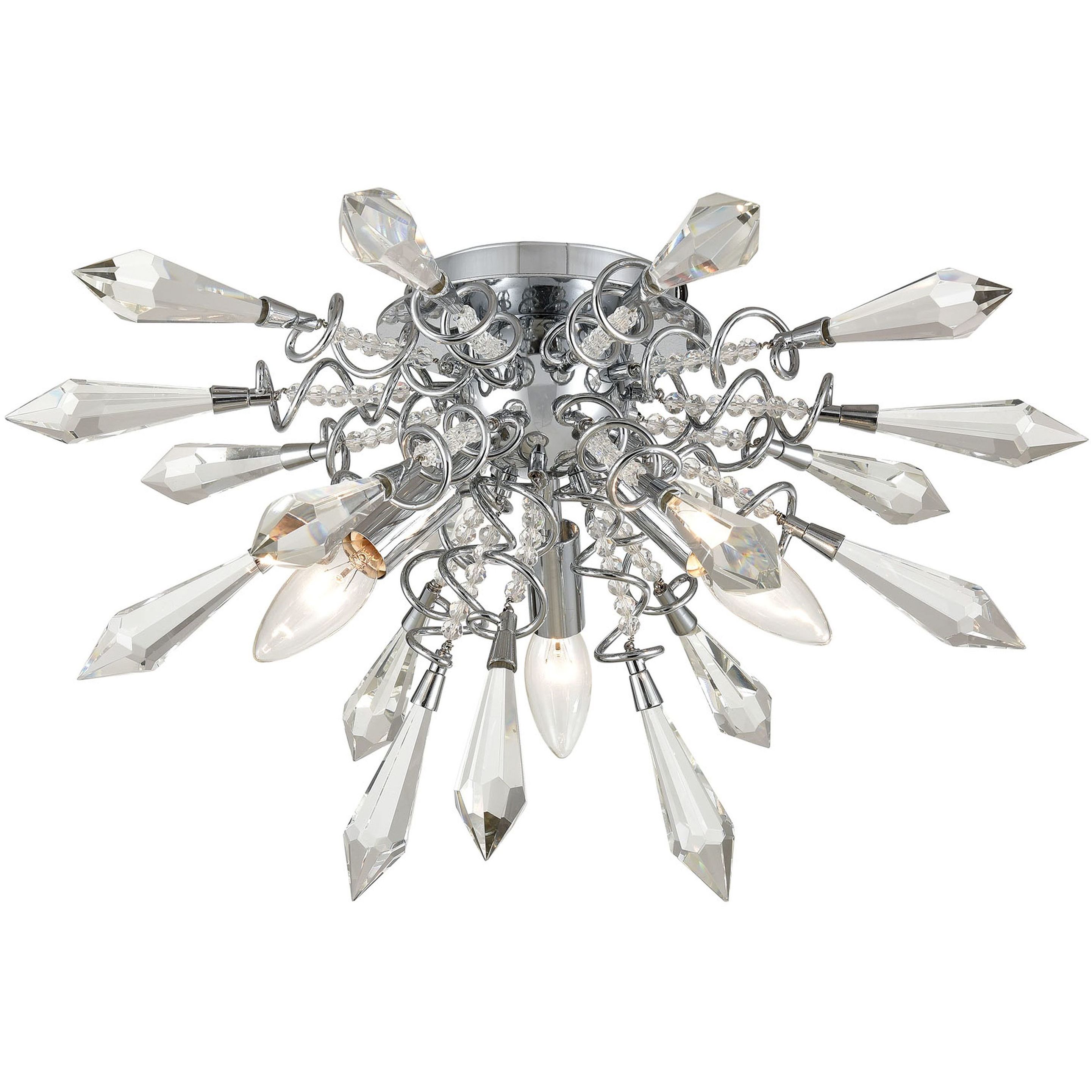 Elk Home D4379 Starbound 3 Light 19 inch Chrome with Clear Flush Mount ...
