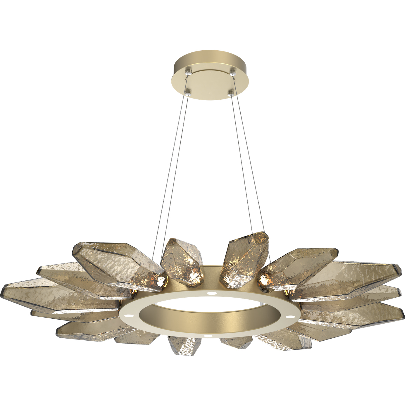 Rock Crystal LED 41.9 inch Gilded Brass Chandelier Ceiling Light in ...