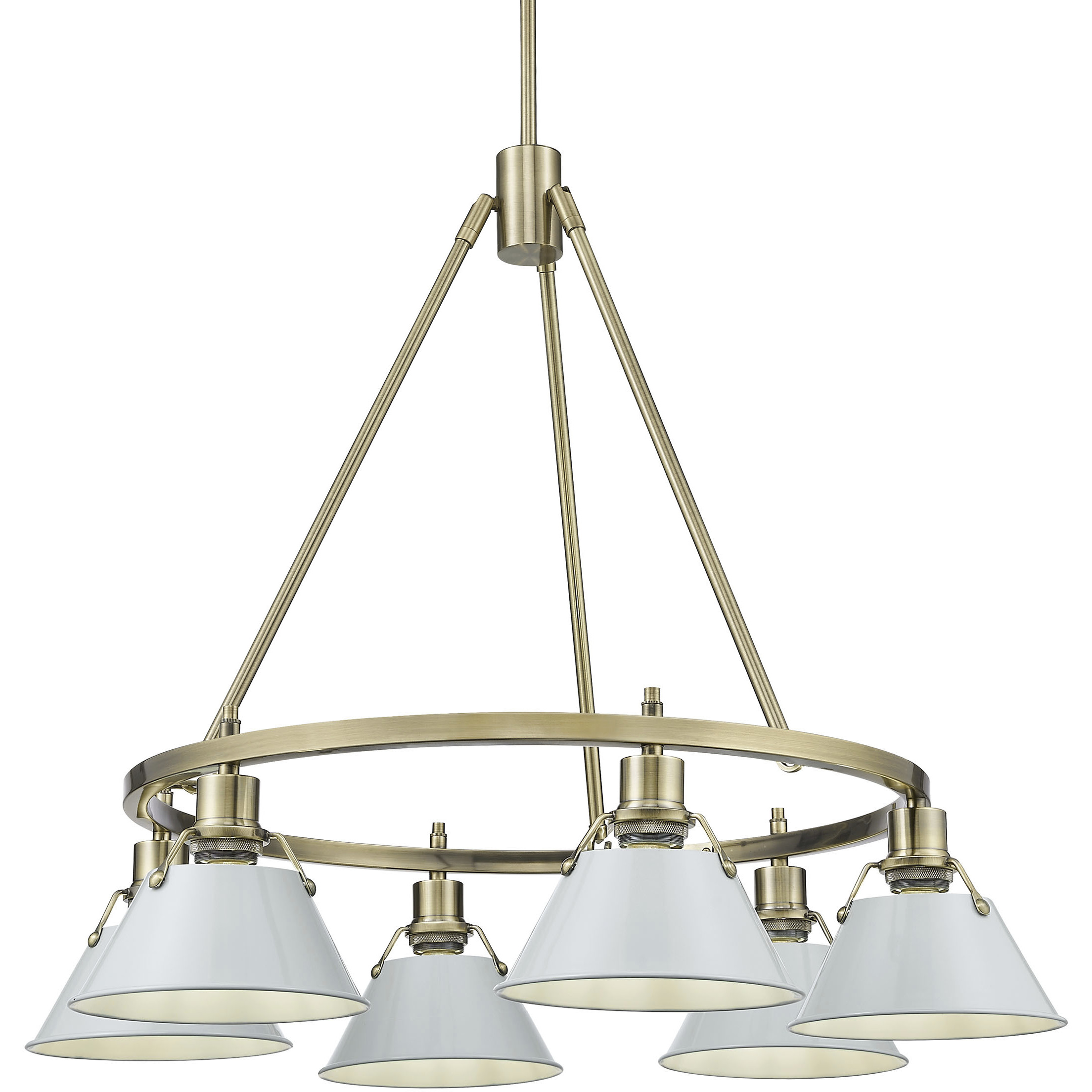 Yep Orwell 6 Light 29 inch Aged Brass Chandelier Ceiling Light in Dusky ...