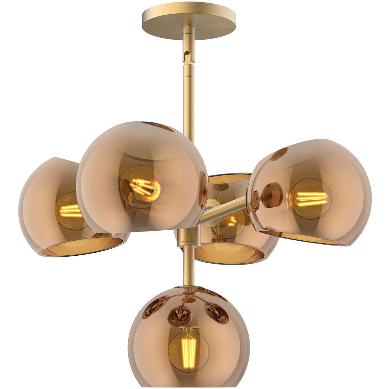 Alora CH548518BGCP Alora Mood Willow 5 Light 18 inch Brushed Gold ...