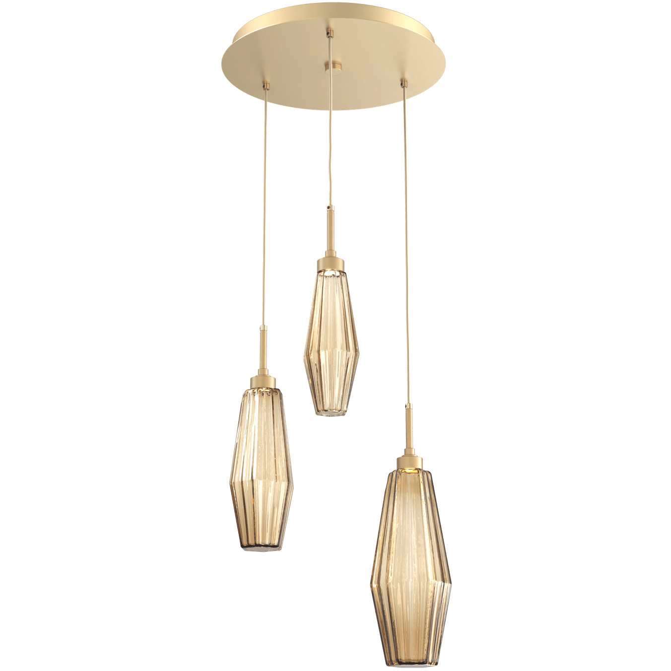 Aalto LED 17.3 inch Gilded Brass Chandelier Ceiling Light in 3000K LED ...