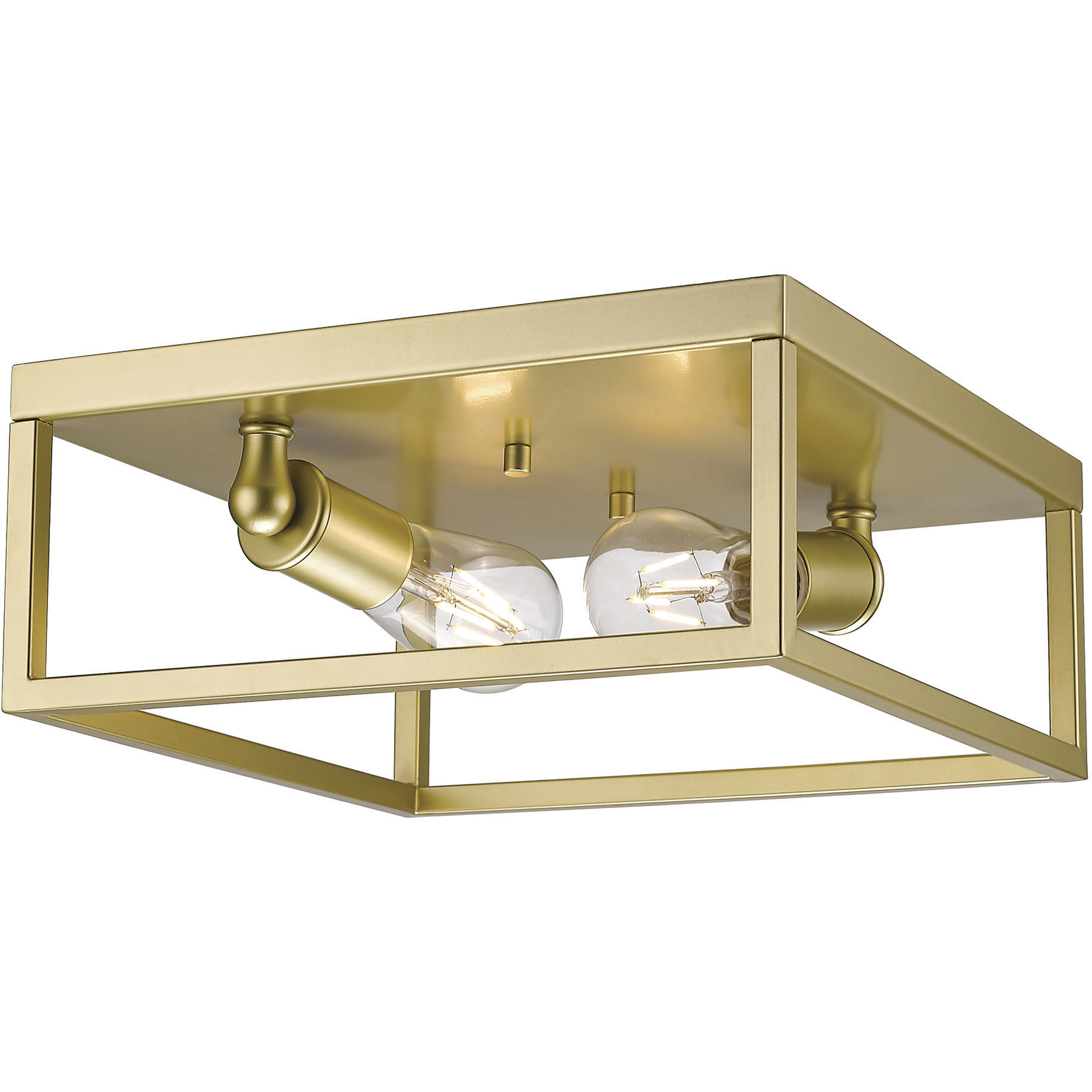 Golden Lighting 2072-FM OG Wesson 2 Light 12 inch Olympic Gold Flush ...