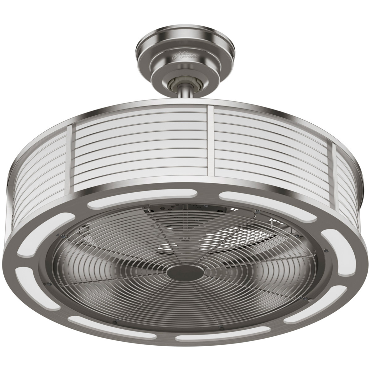 Hunter Fan 50764 Tunley 12 inch Brushed Nickel with Matte Nickel Blades ...
