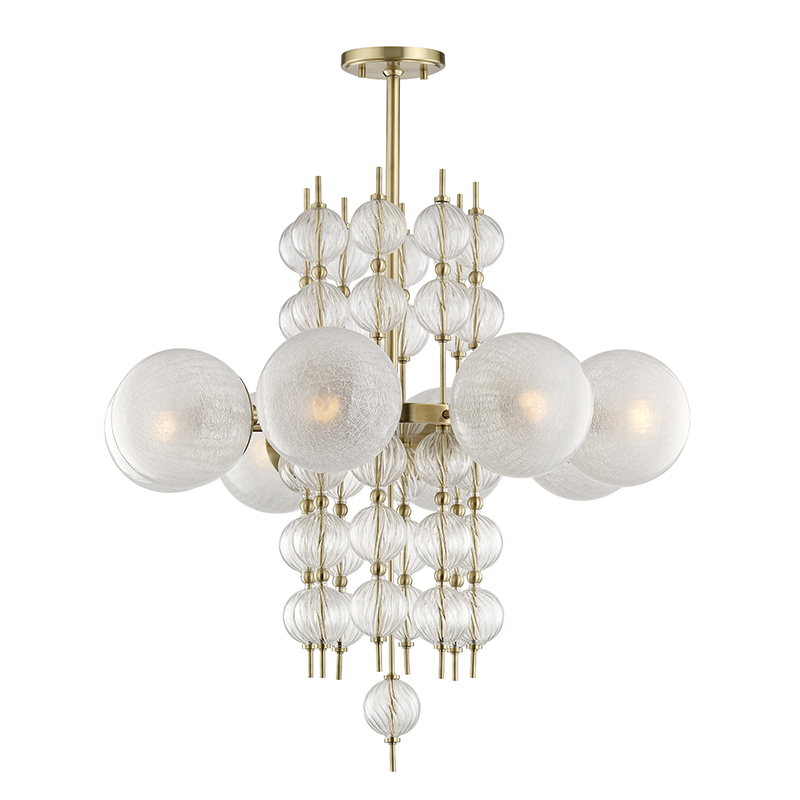 Hudson Valley 6433-AGB Calypso 8 Light 33.5 inch Aged Brass Chandelier Ceiling Light