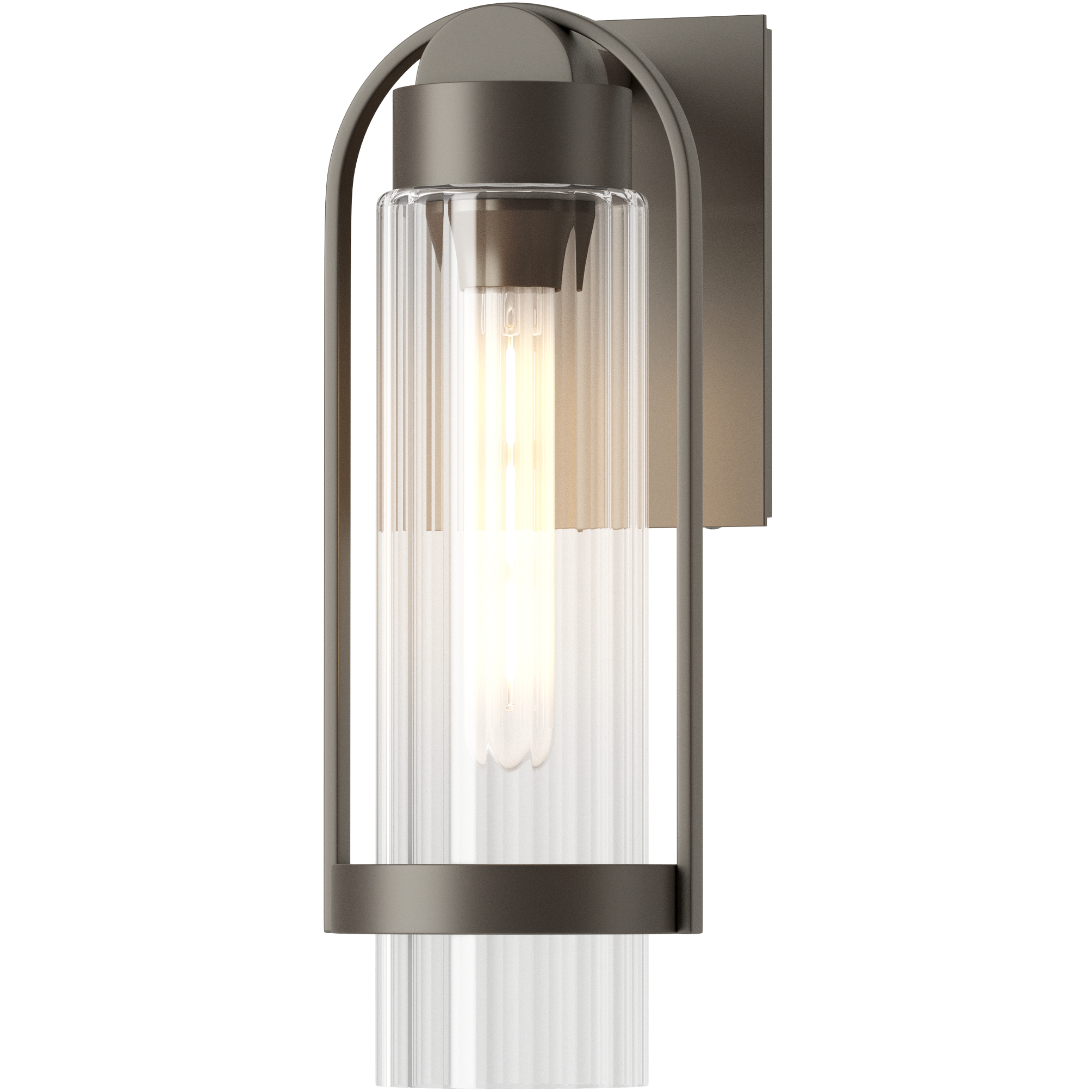 Alcove 1 Light 15.8 inch Coastal Dark Smoke Outdoor Sconce in Clear, Small