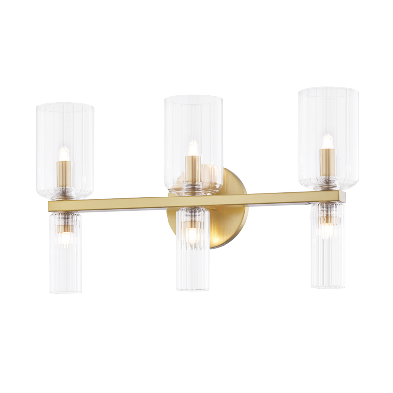 Tabitha 6Light 18 inch Aged Brass Bath And Vanity Wall Light