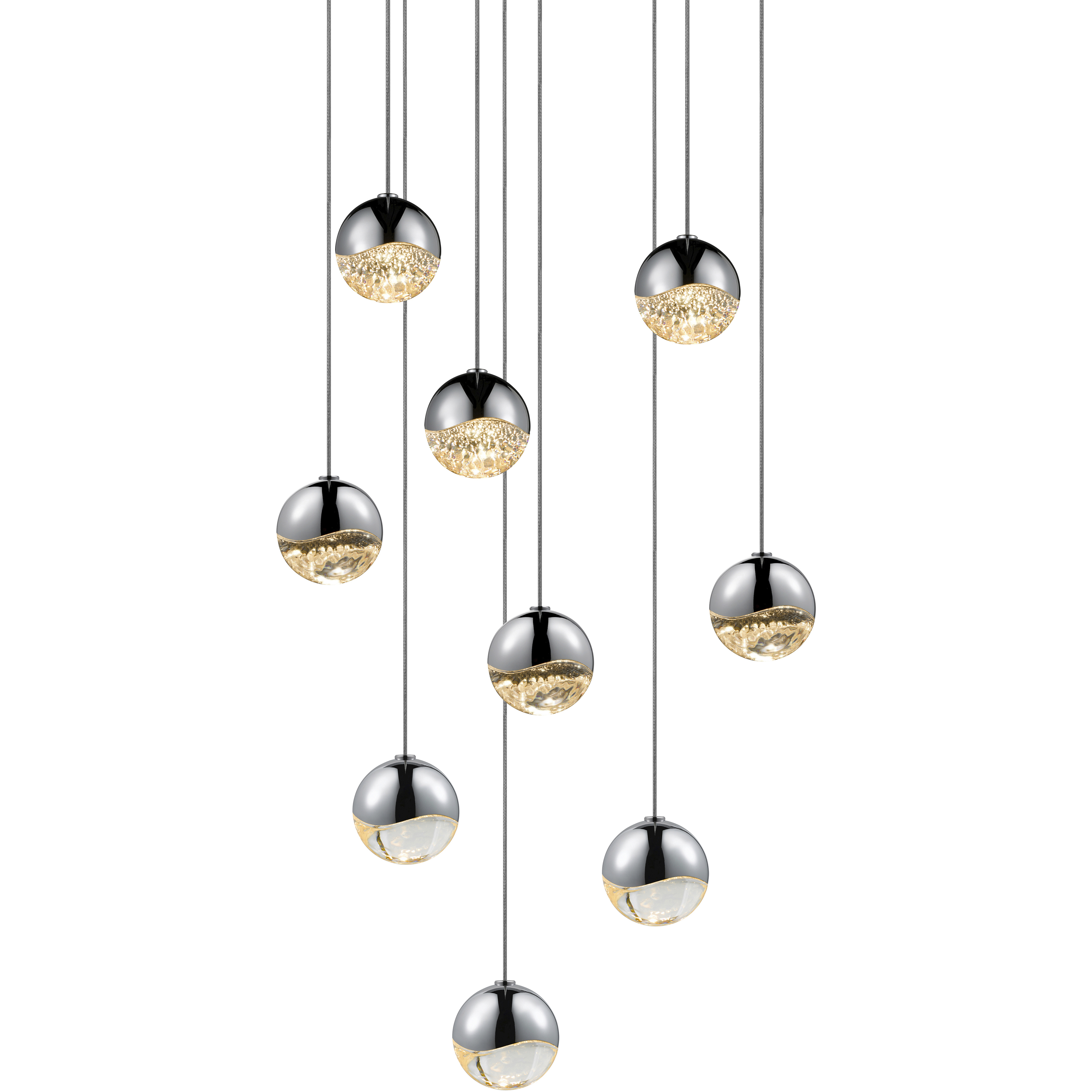 Sonneman 2916.01-SML Grapes LED 13 inch Polished Chrome Cluster Pendant ...