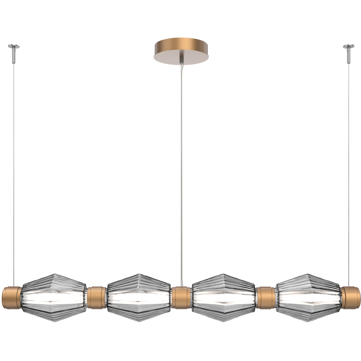 Aalto Mandrel LED 53.3 inch Graphite Linear Chandelier Ceiling Light in ...