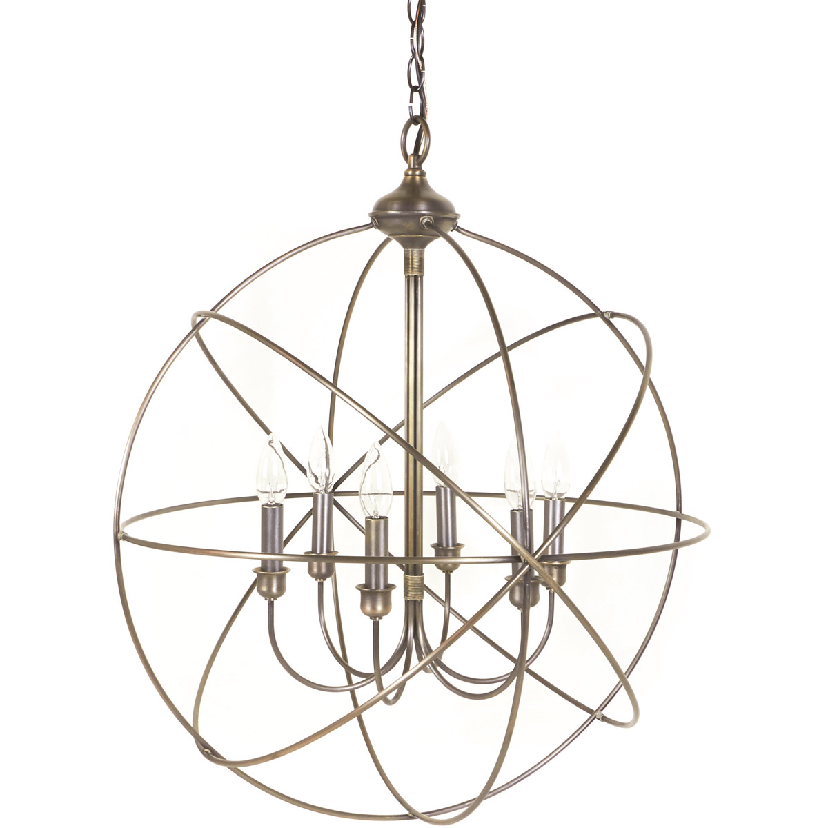Northeast Lantern CH908-DAB-LT6 Orb 6 Light 24.25 inch Dark Antique ...