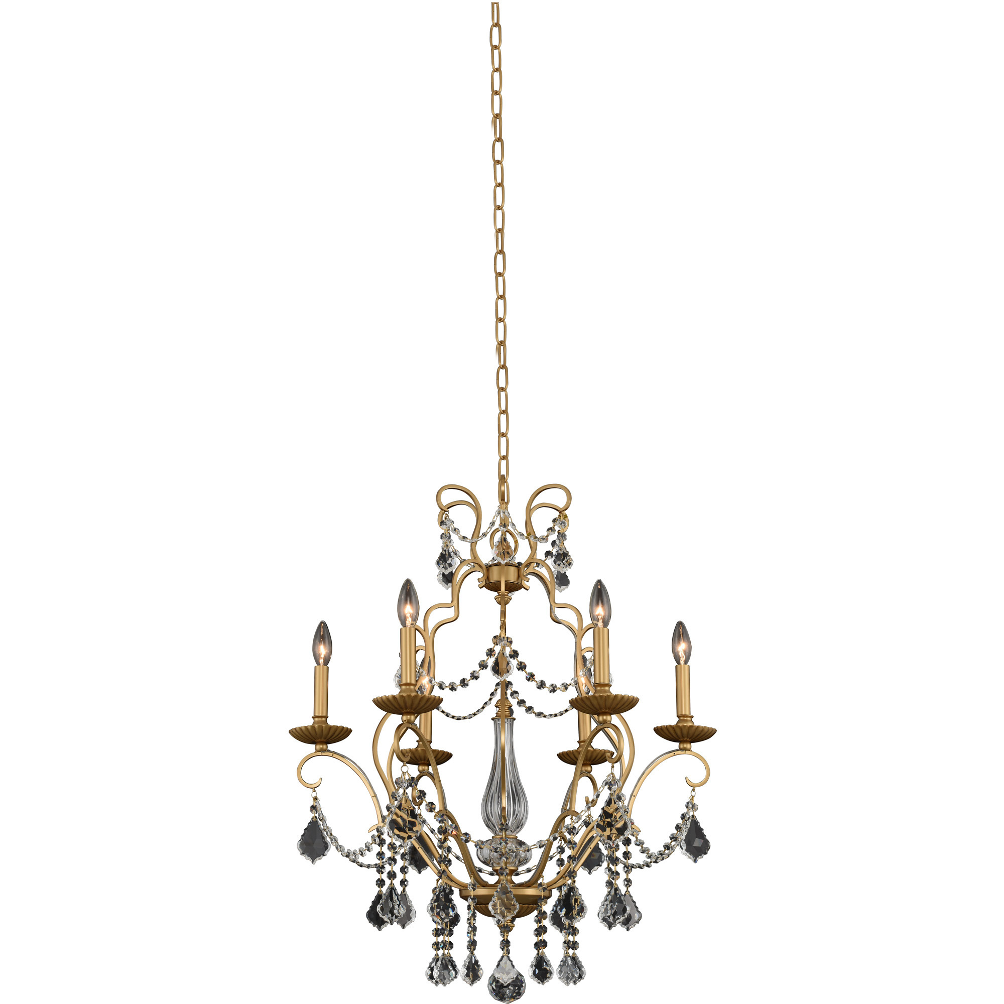 Allegri 027470-047-FR001 Elise 6 Light 26 inch Gold Patina Chandelier ...