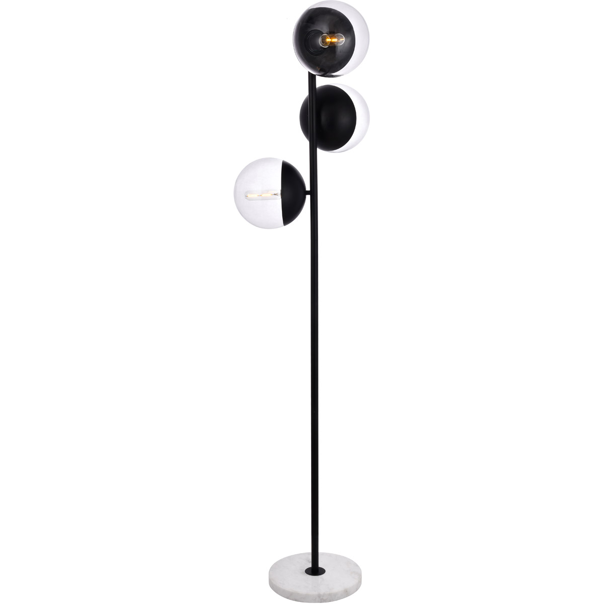 Living District LD6159BK Eclipse 66 inch 40 watt Black Floor Lamp ...
