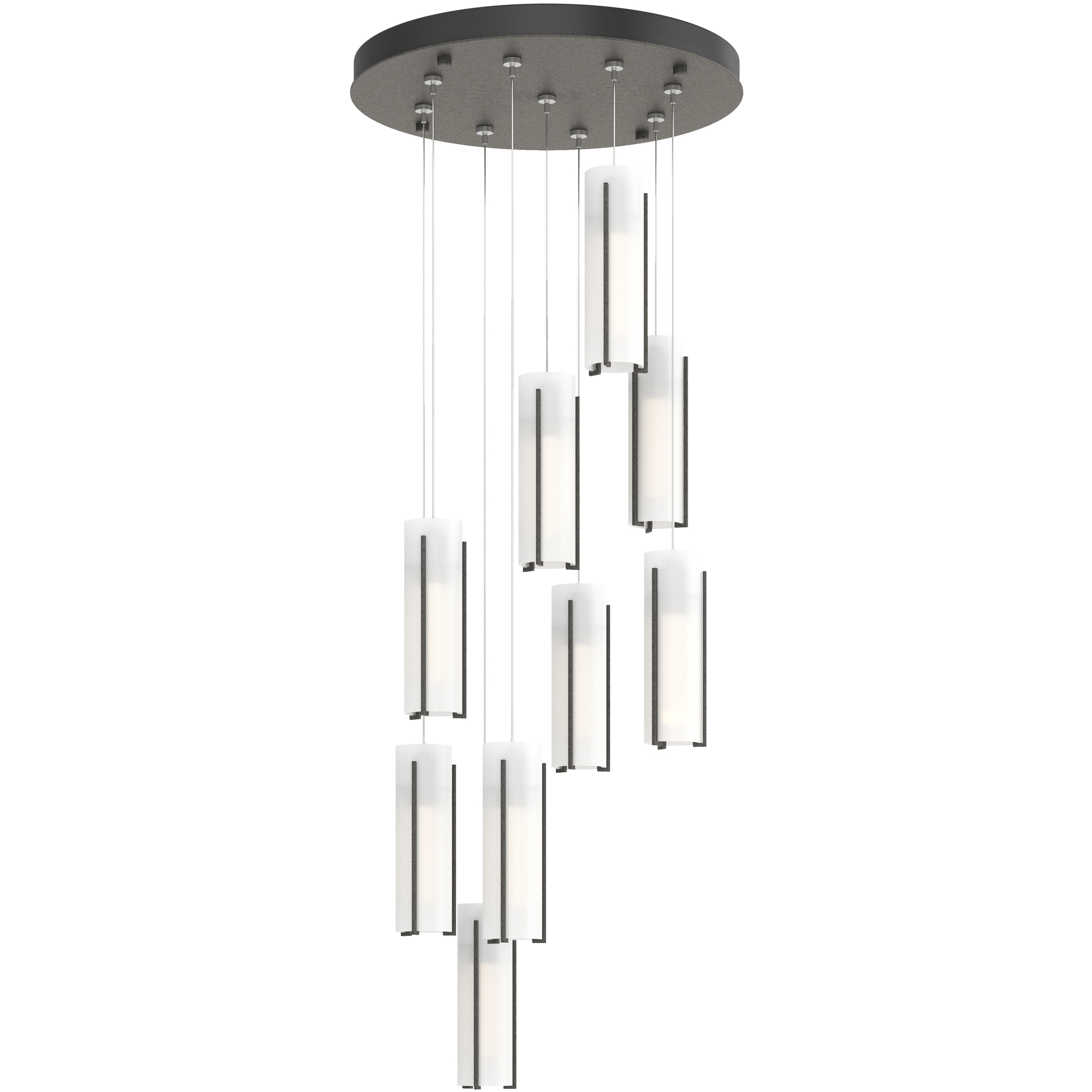 Hubbardton Forge 131104-1016 Exos Glass 9 Light 20.5 inch Natural Iron ...