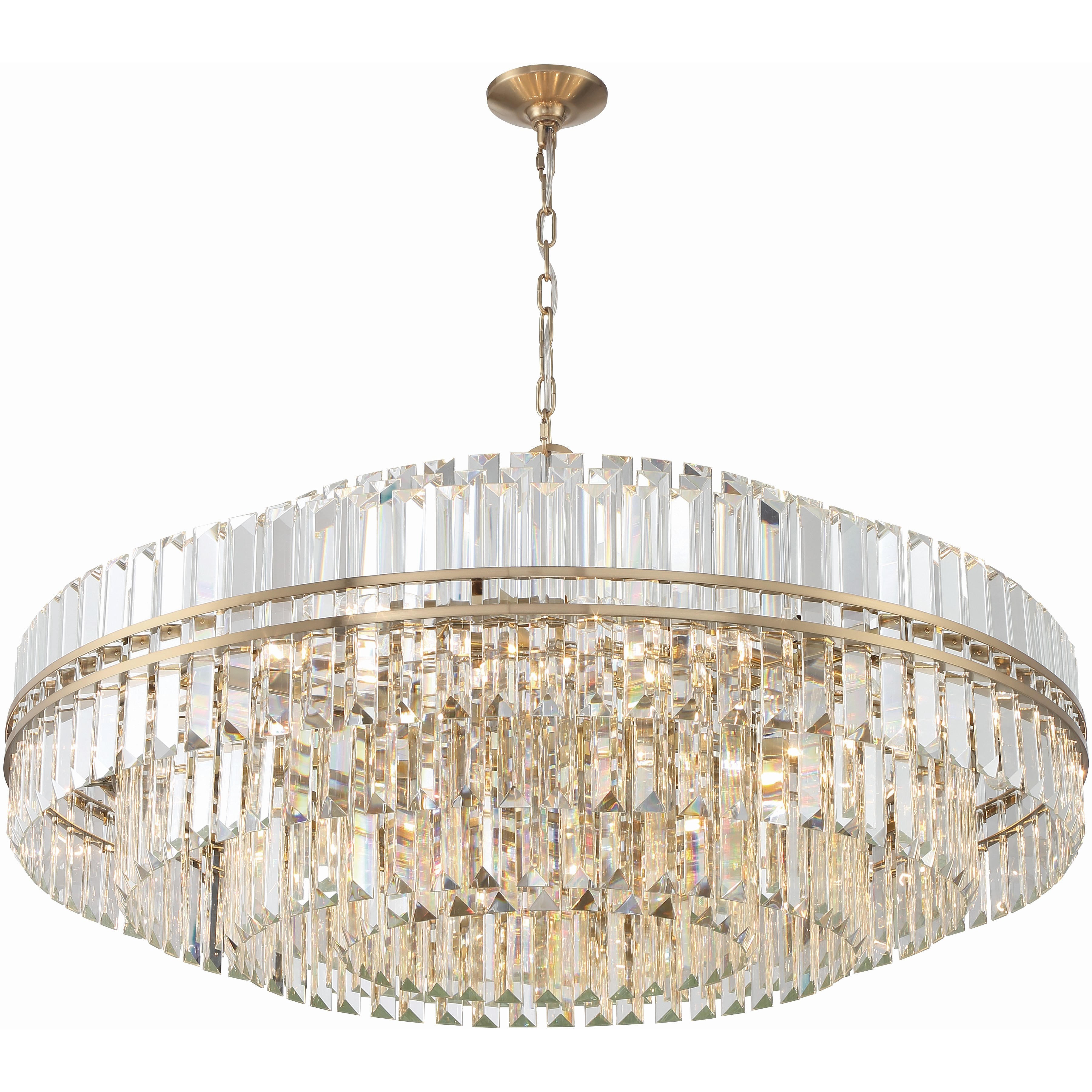 Crystorama HAY-1409-AG Hayes 32 Light 40.5 inch Aged Brass Chandelier ...