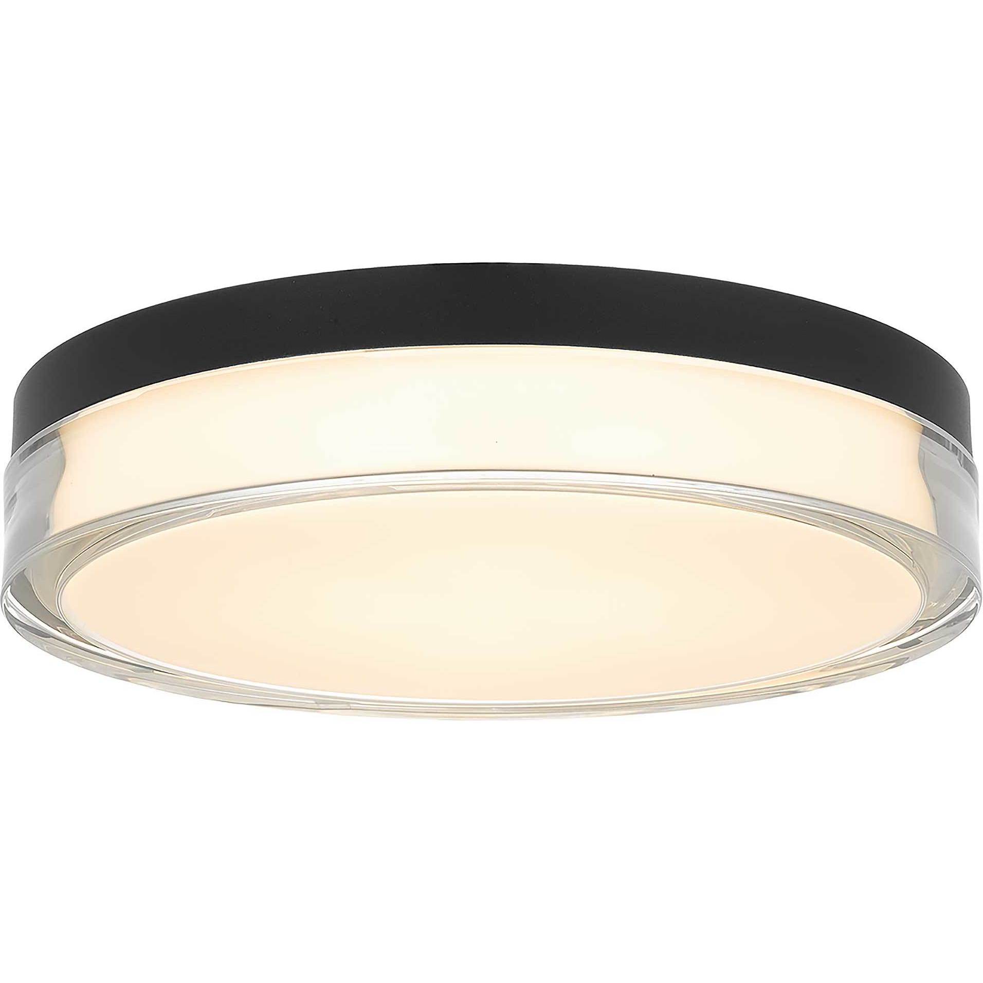 Alteck Lighting AFM0018-3CCT-W-BK Sunspot LED 12 inch Sand Black Outdoor Flush Mount