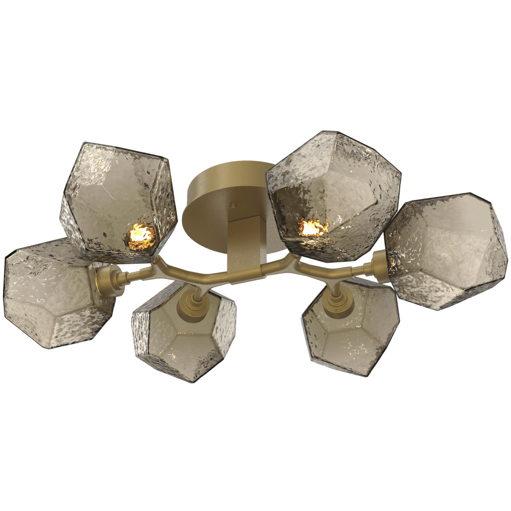Gem LED 28.1 inch Gilded Brass Flush Mount Ceiling Light in 3000K LED ...