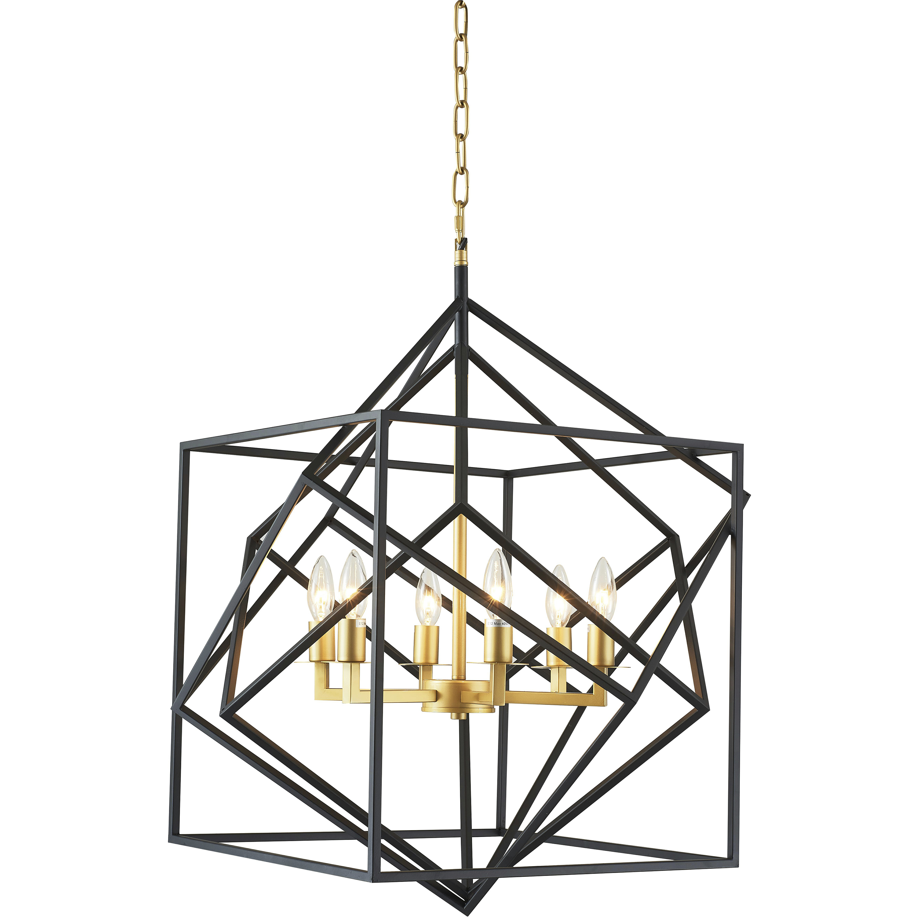 Bethel International KJ03BLK Canada 6 Light 26 inch Black Chandelier ...