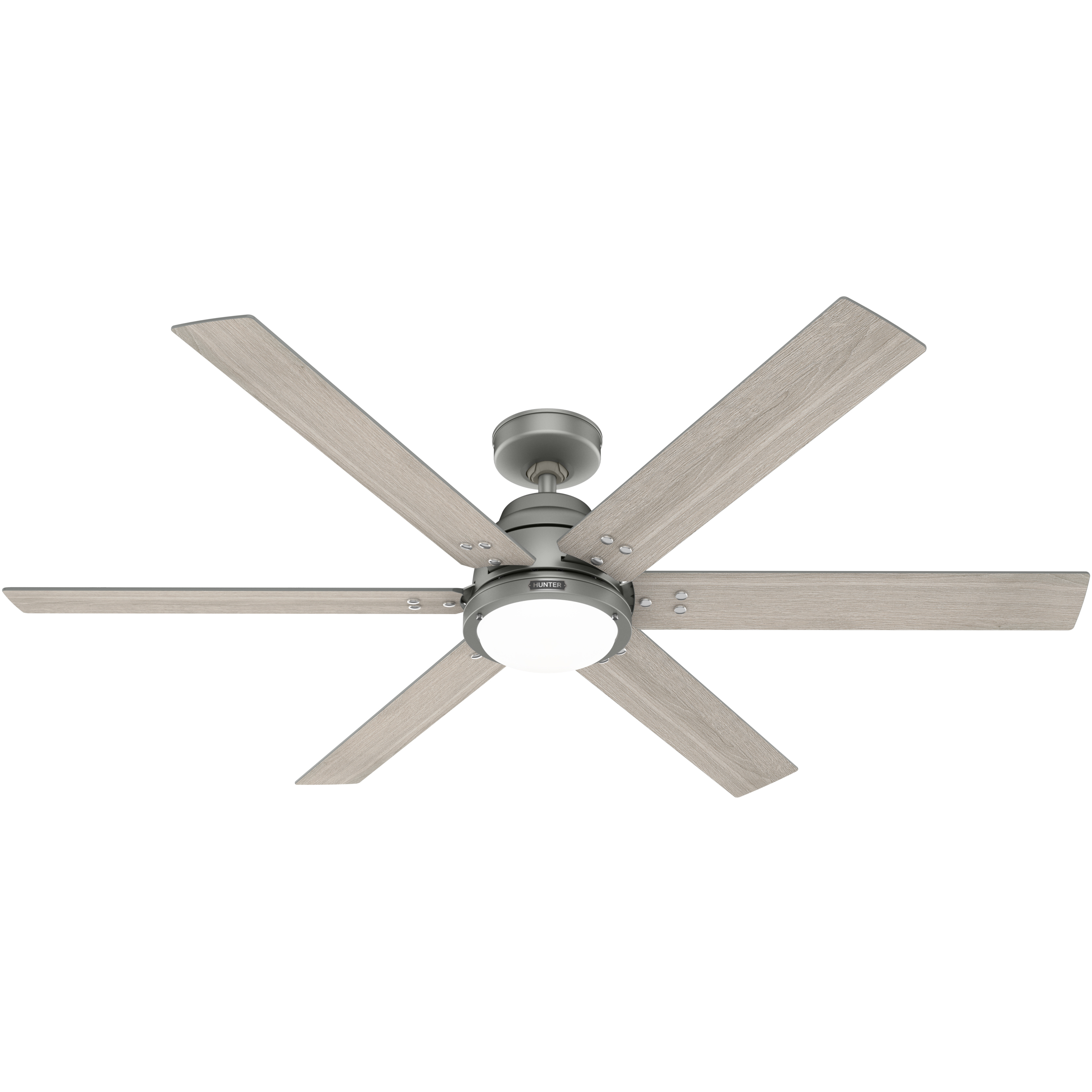 Hunter Fan 51883 Gravity 60 inch Matte Silver with Light Gray Oak ...