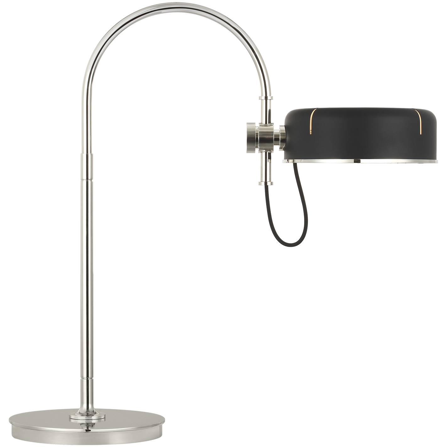 Thomas O'Brien Oso 25.25 inch 6 watt Polished Nickel Arc Table Lamp ...