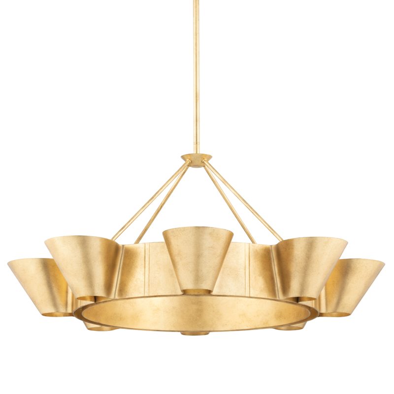 Hudson Valley 5638-VGL Reeve 8 Light 37.5 inch Vintage Gold Leaf ...