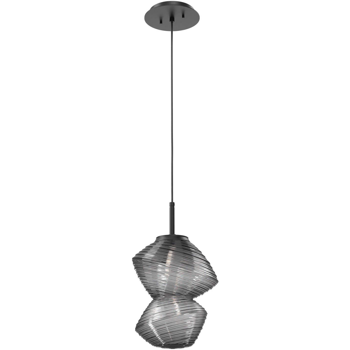 Mesa LED Matte Black Pendant Ceiling Light in Smoke, 2700K LED