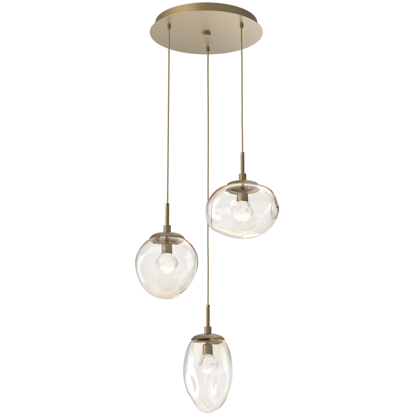 Cosmos LED LED 22.3 inch Gilded Brass Chandelier Ceiling Light in Clear ...